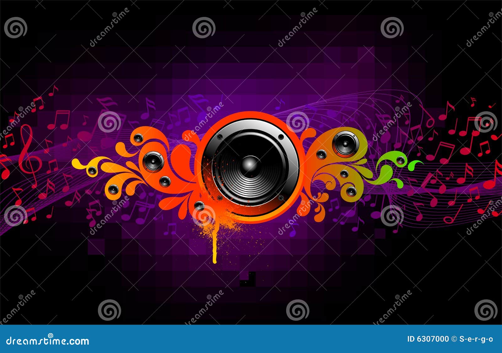 Sound splash stock vector. Illustration of melody, paint - 6307000