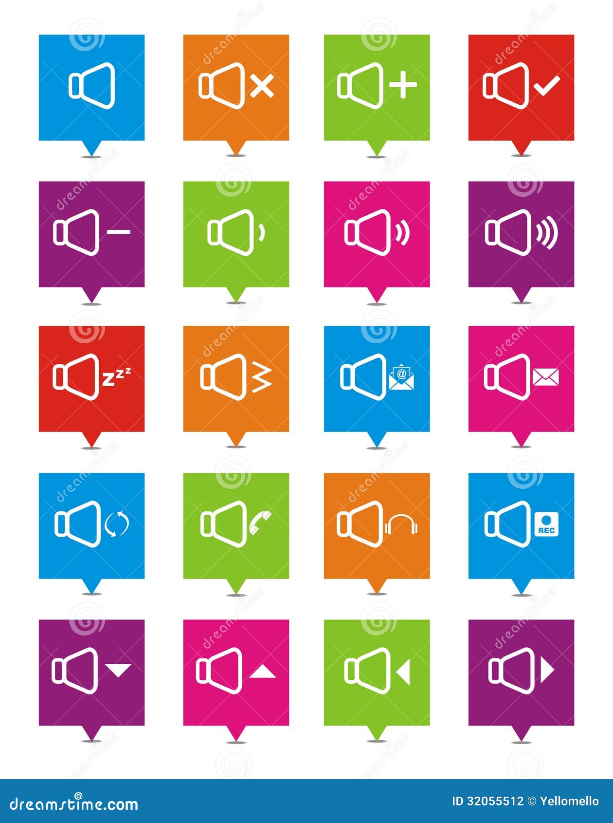 Sound square pointers stock illustration. Illustration of earphones ...