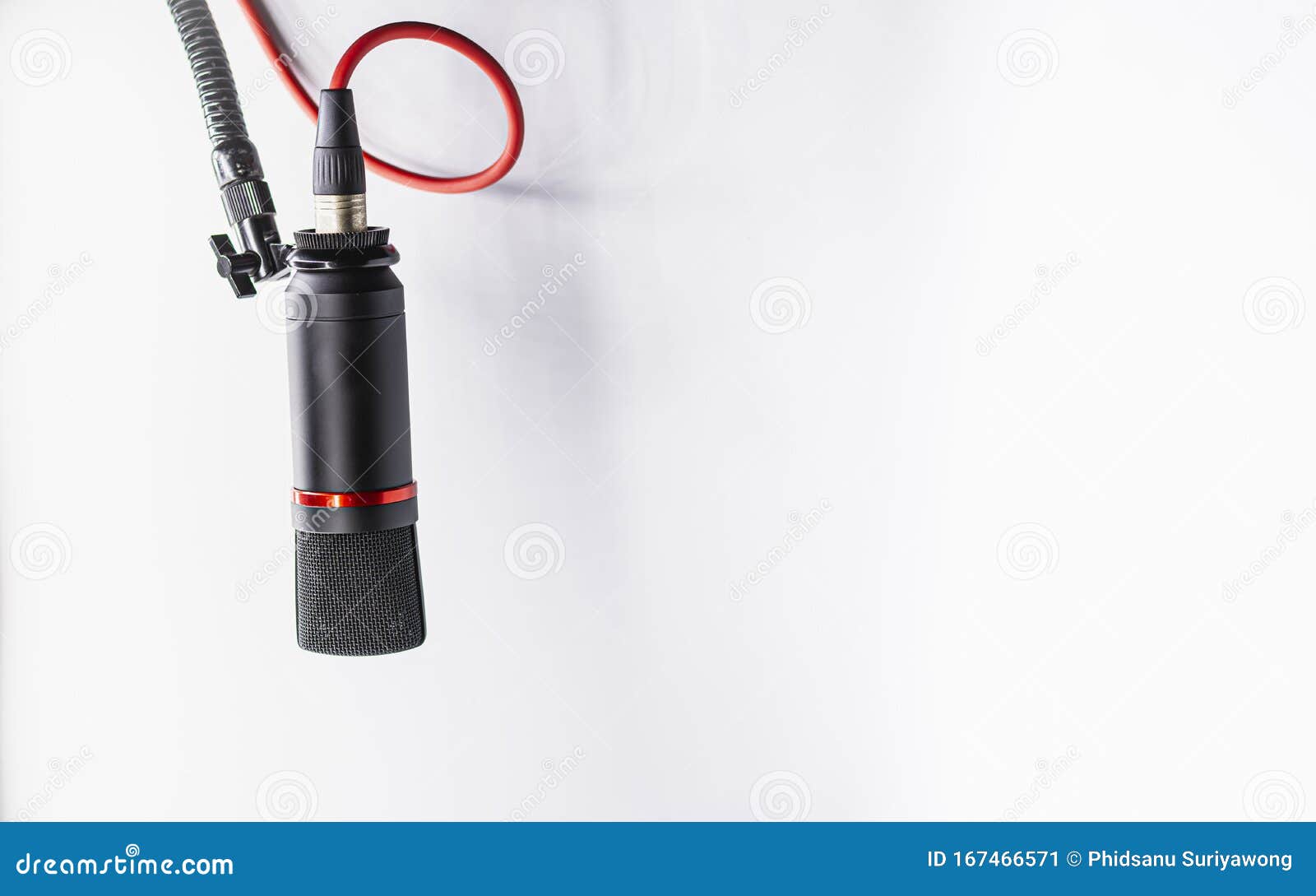 Sound Studio. Microphone with Cable Isolated Stock Image - Image of ...