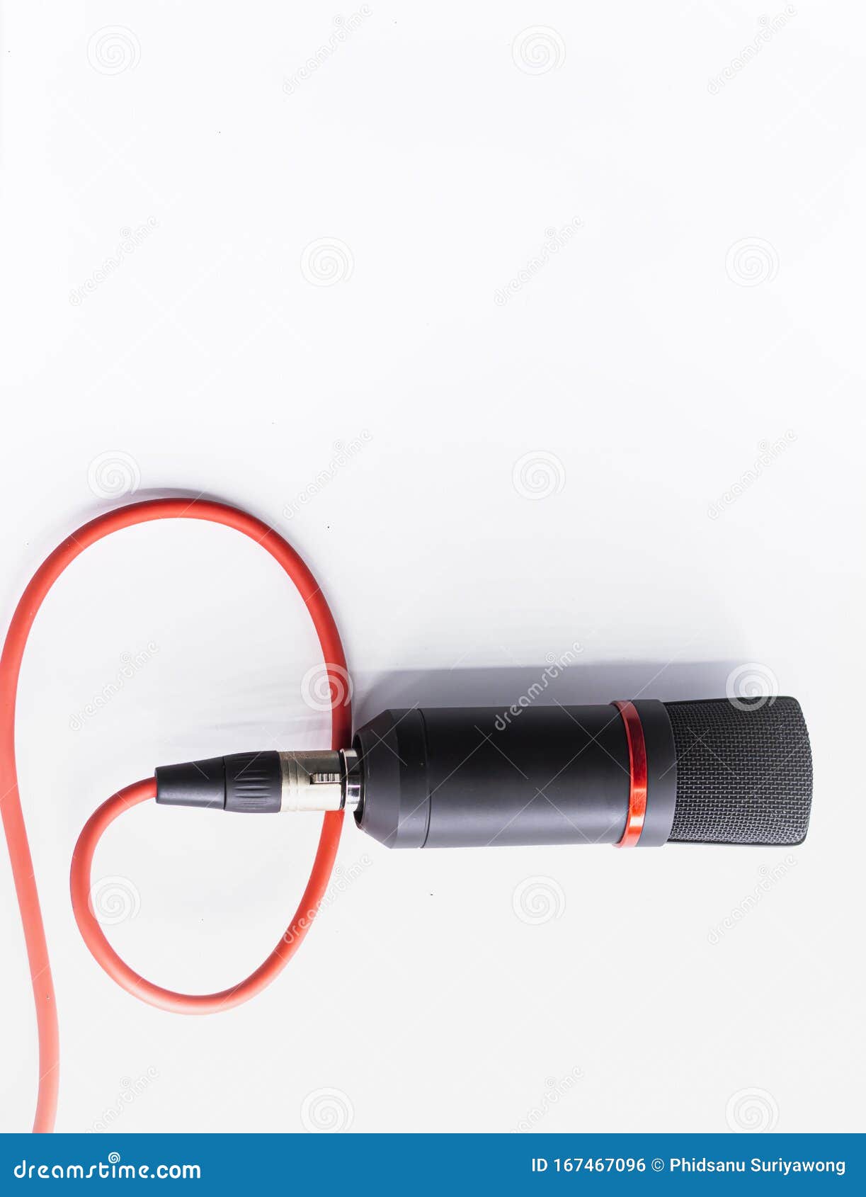 Sound Studio. Microphone with Cable Isolated Stock Photo - Image of ...