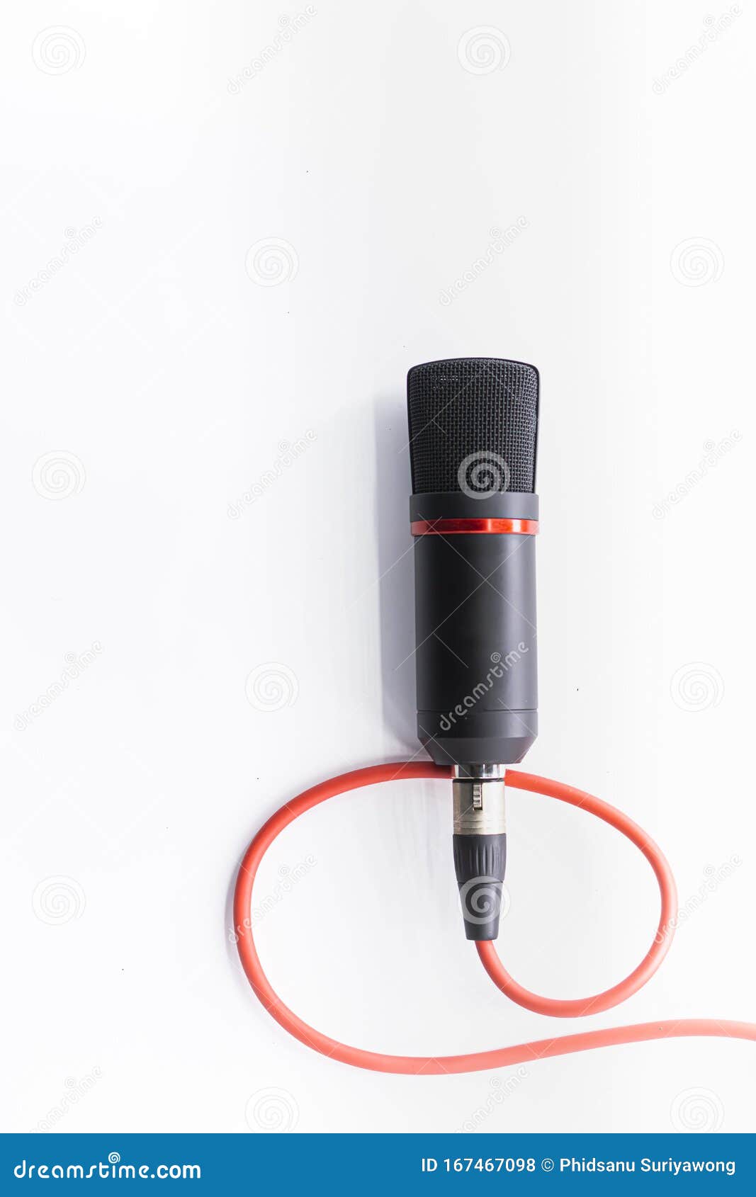 Sound Studio. Microphone with Cable Isolated Stock Photo - Image of ...