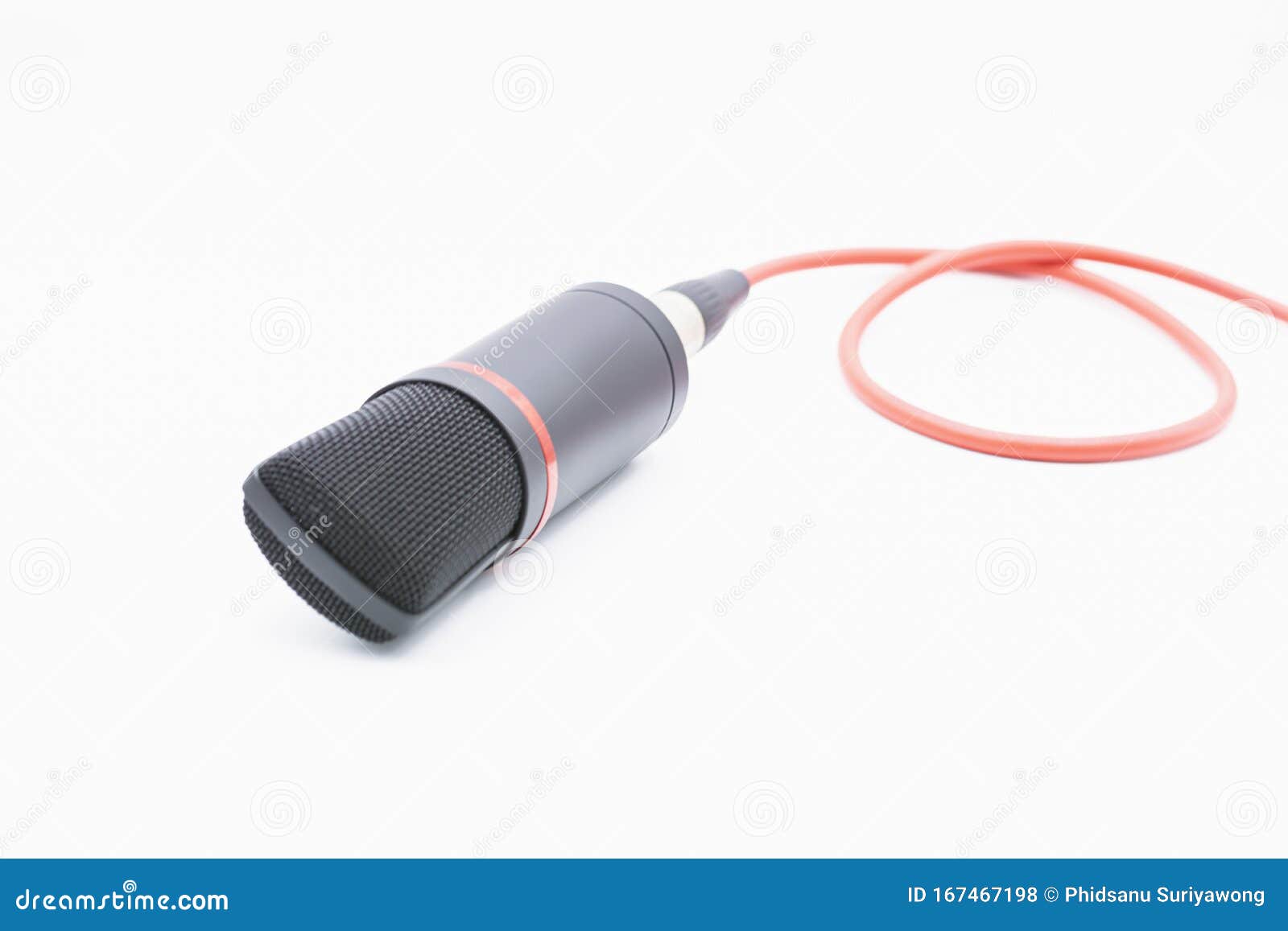 Sound Studio. Microphone with Cable Isolated Stock Photo - Image of ...