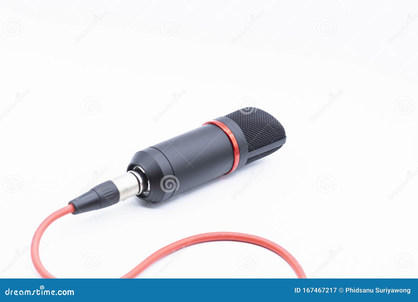 Sound Studio. Microphone with Cable Isolated Stock Image - Image of ...