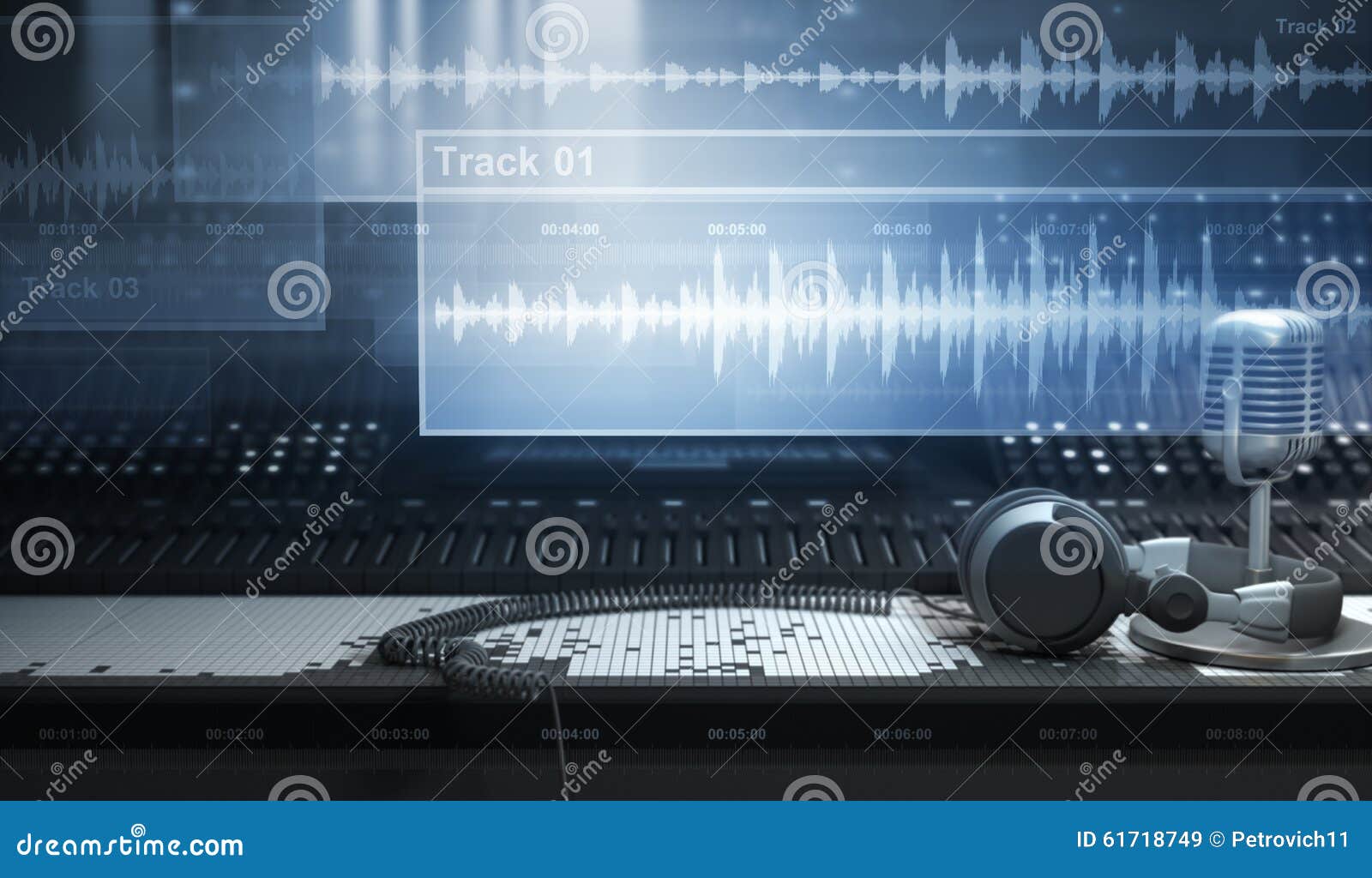 Sound Studio and Tracks stock illustration. Illustration of radio ...
