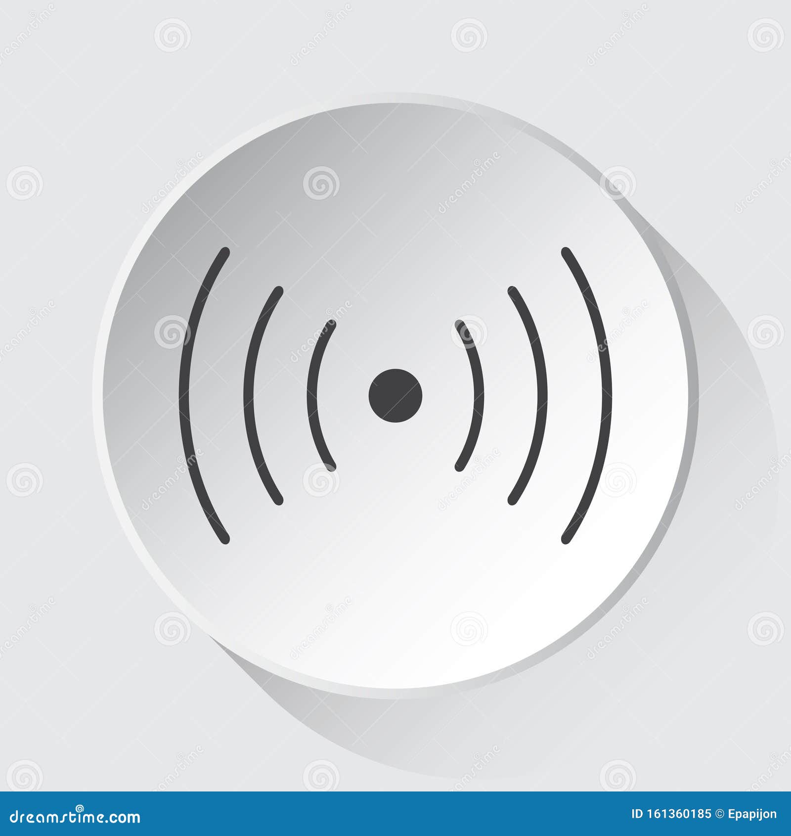 Sound Symbol - Simple Gray Icon on White Button Stock Vector ...