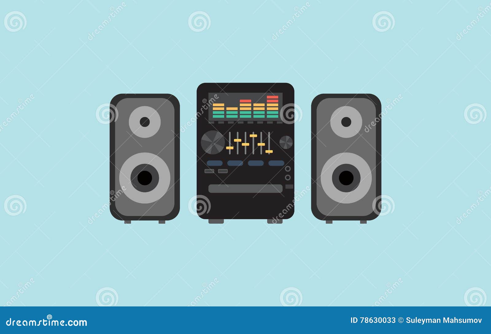 Sound System Flat Vector Design Music Stock Vector - Illustration of ...