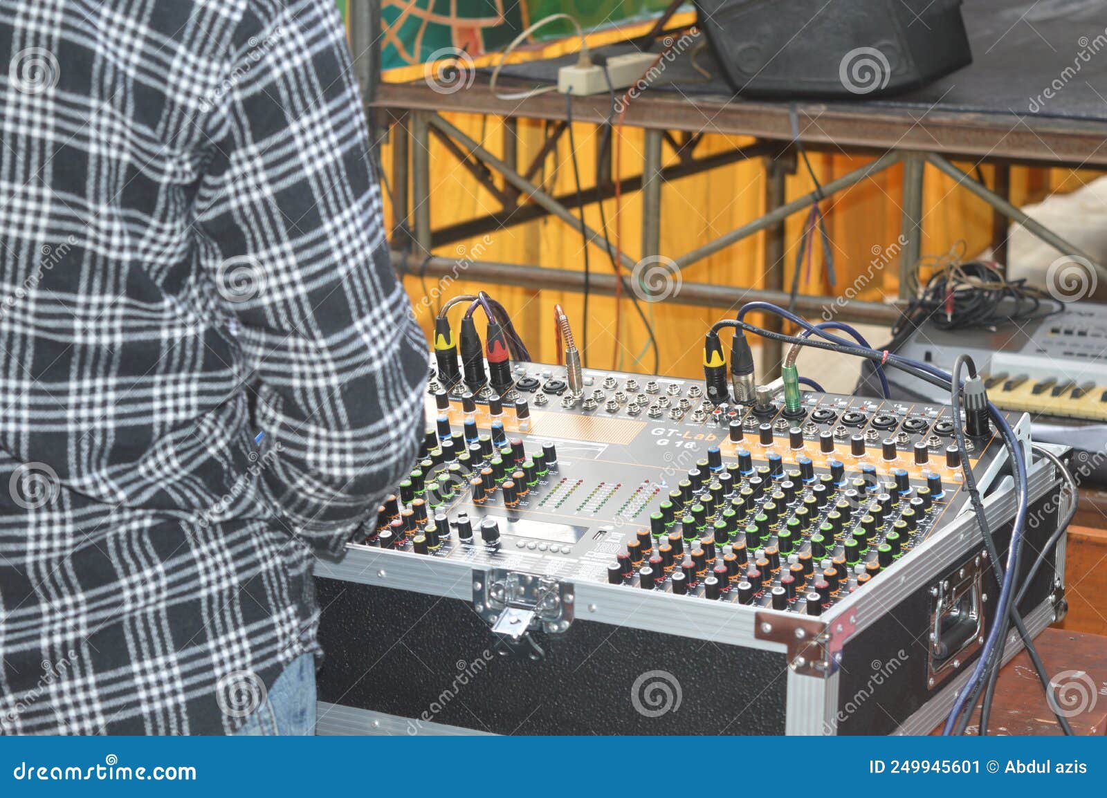 Sound system operator stock image. Image of guitar, vehicle - 249945601