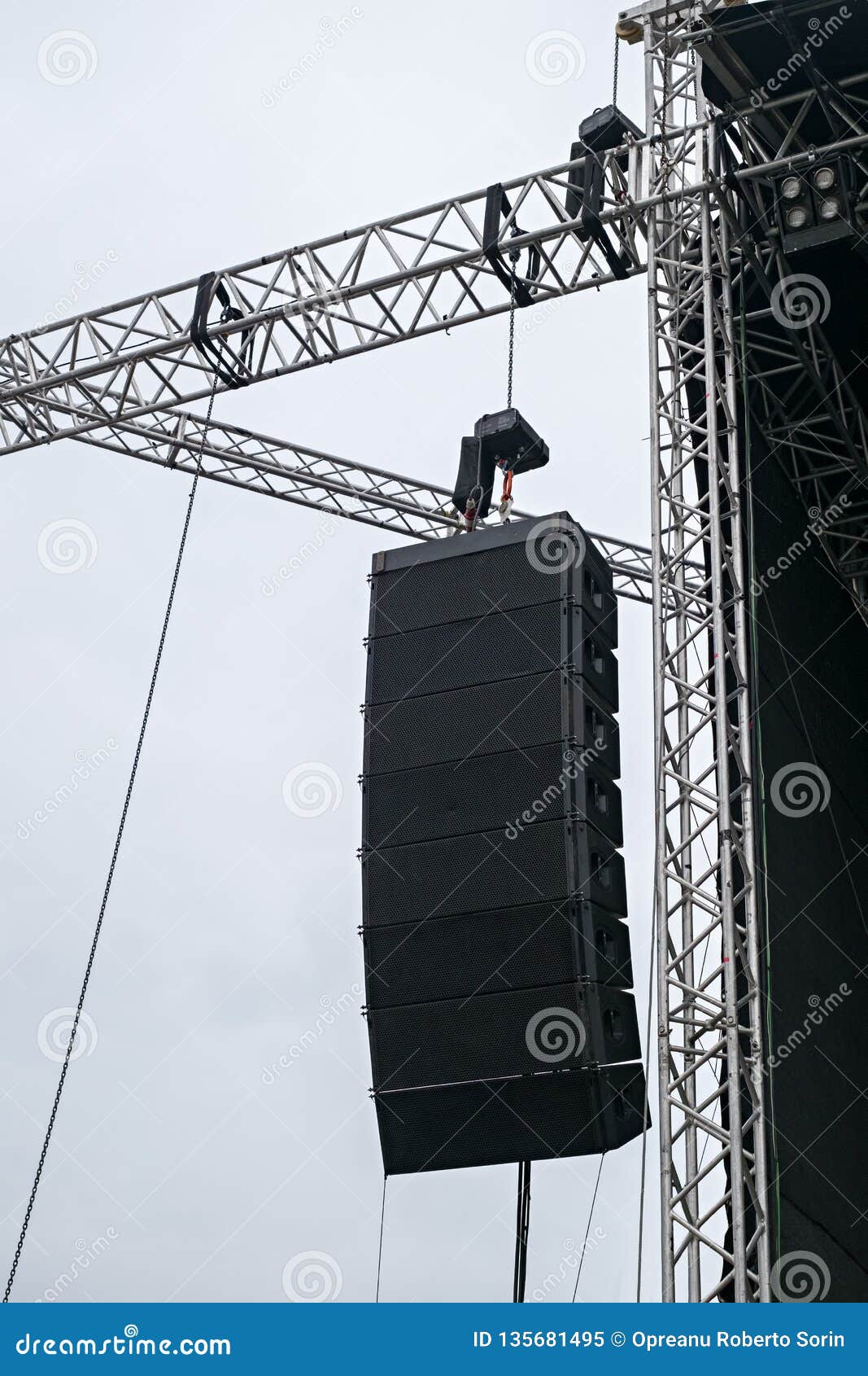 Sound System Set on a Stage Stock Image - Image of amplifier ...