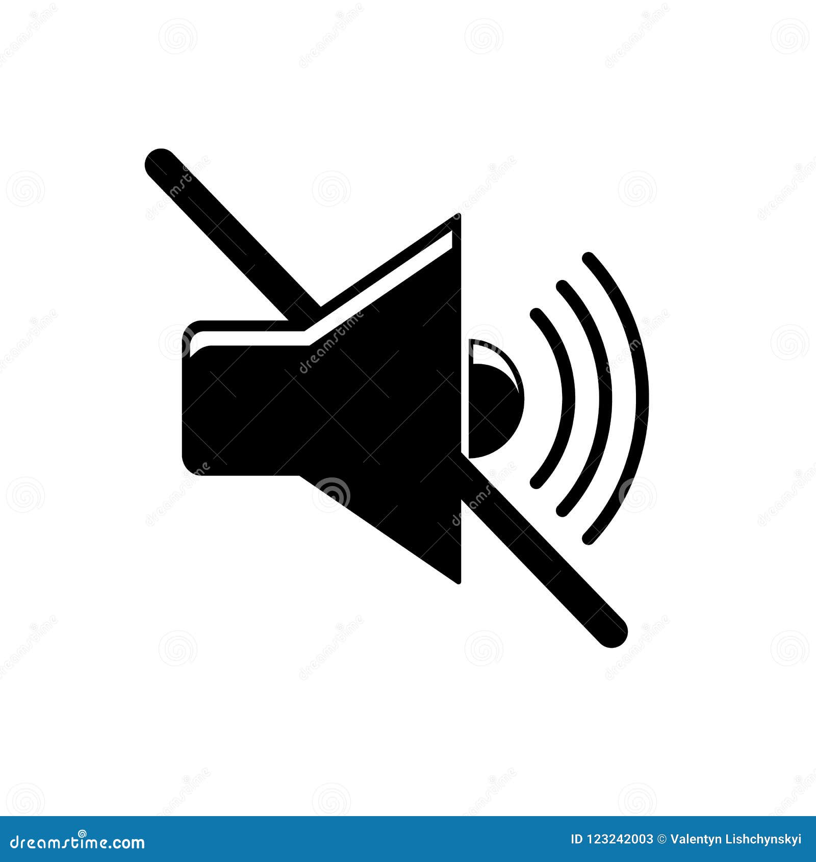 Sound Vector Icon. Flat Icon on White Background Stock Illustration ...