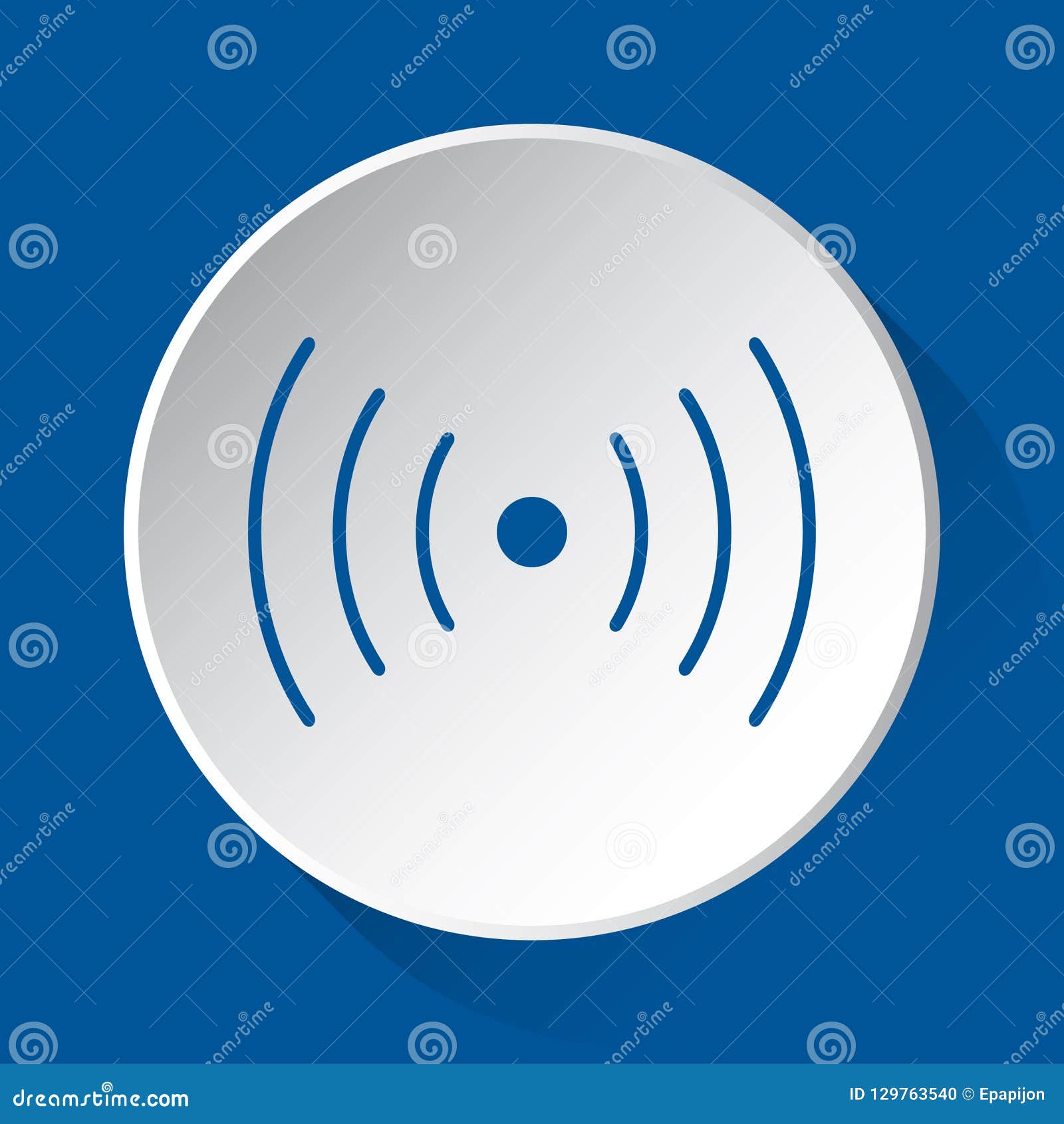 Sound, Vibration Symbol, Blue Icon On White Button Vector Illustration ...