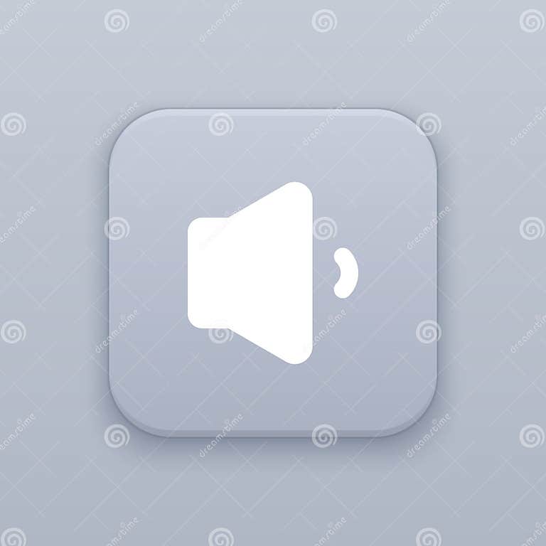 Sound, Volume, Gray Vector Button with White Icon on Gray Background ...