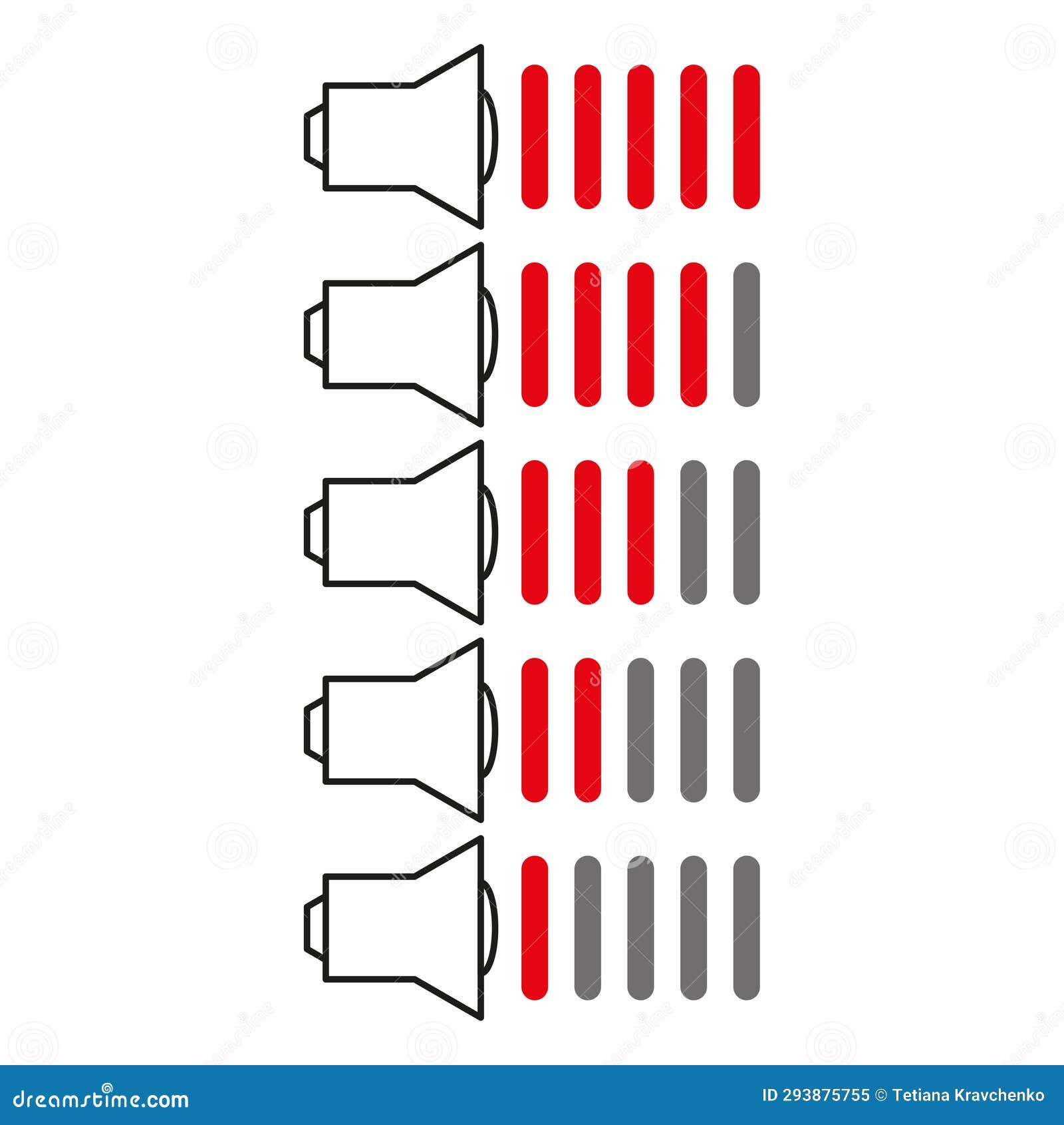 Sound Volume Level Indicators. Vector Illustration. EPS 10 Stock Vector ...