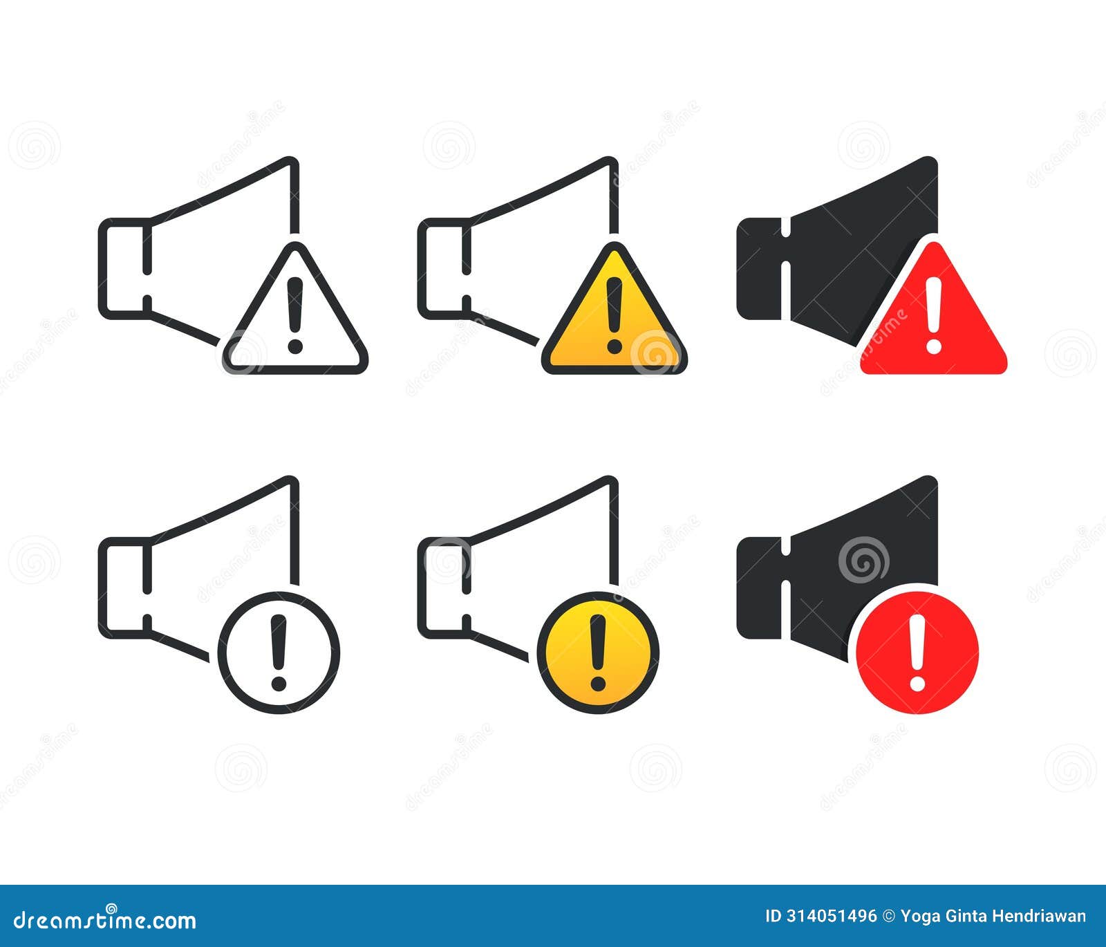 Sound Volume Warning. Illustration Vector Stock Vector - Illustration ...