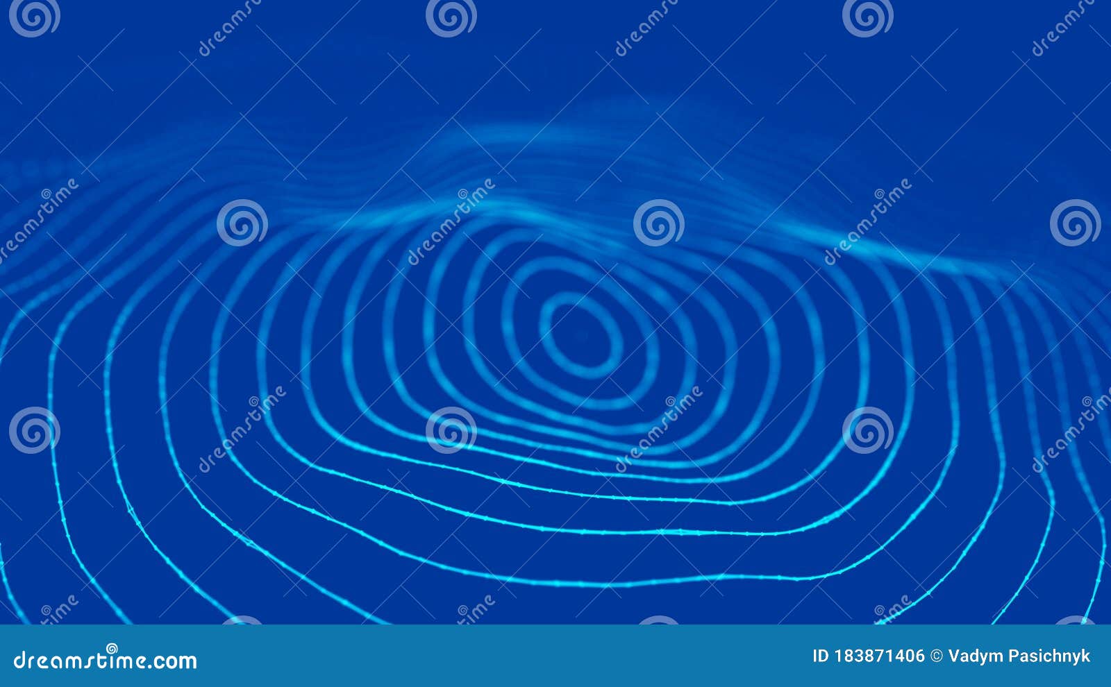 Sound Wave. Abstract Current Wave Surface of Ring Circumferential Lines ...