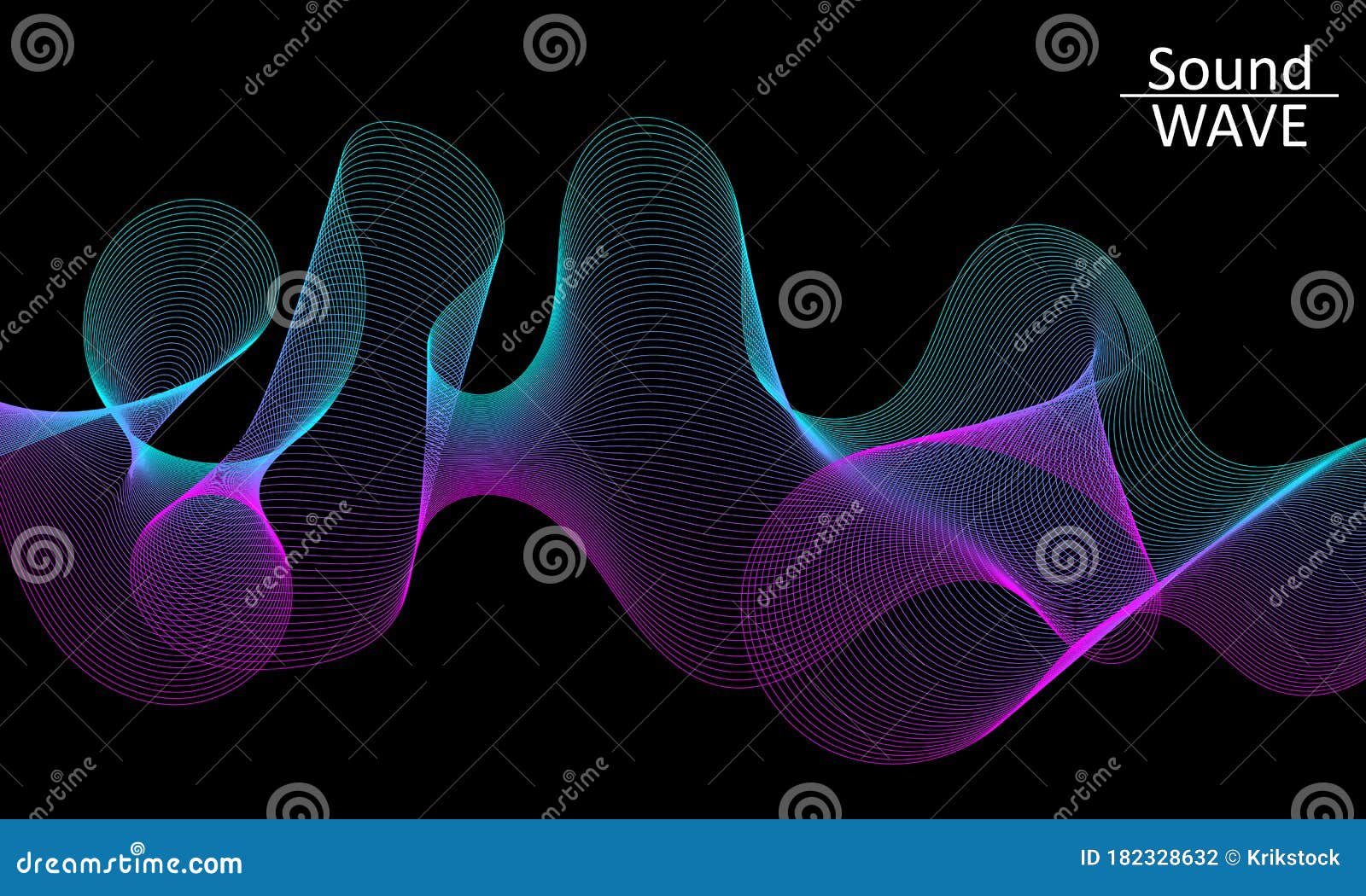 Sound Wave. Abstract 3d Shape. Flow Design. Vector Stock Vector ...