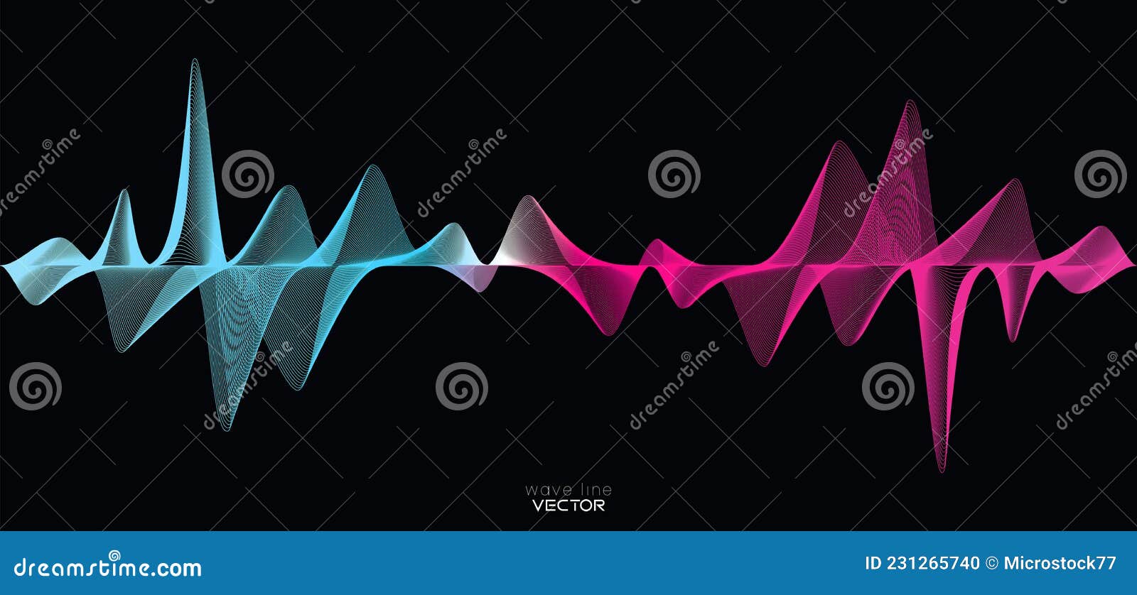 Sound Wave Abstract Multicolor Vector Design Stock Vector ...