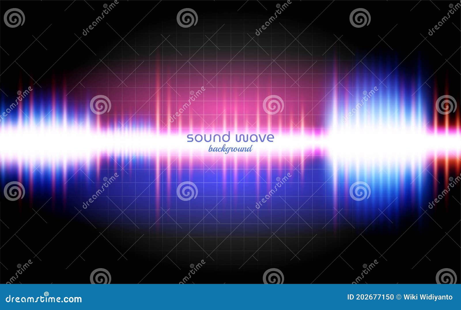Sound Wave Background with Neon Light Colourful Stock Illustration ...