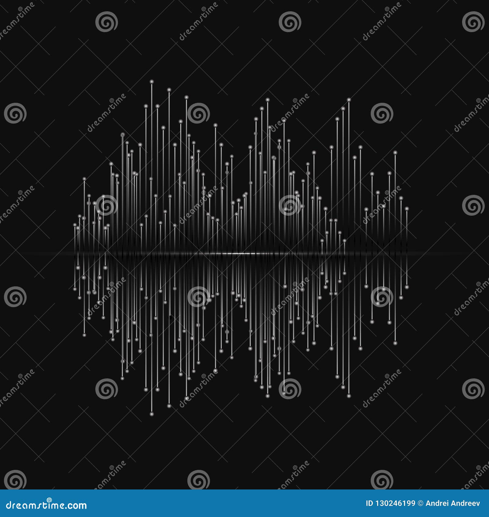 A Sound Wave on a Black Background, the Effect of the Waves. Stock ...