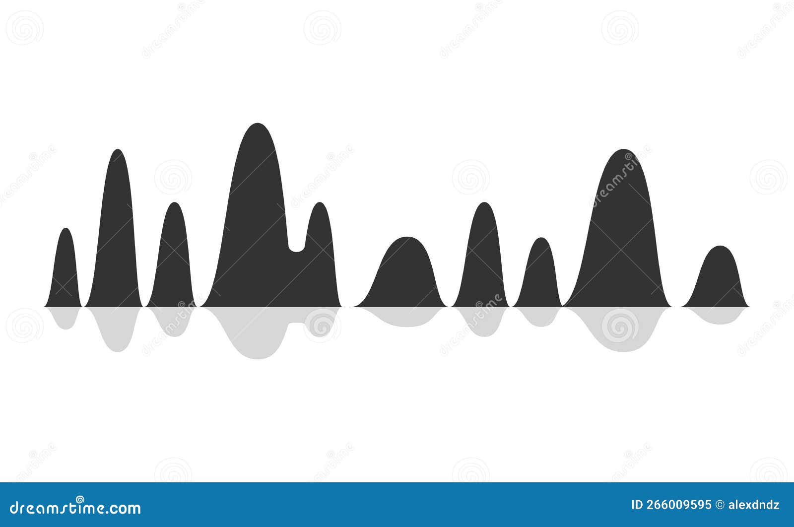 Sound Wave with Black Curve Waveforms for Audio Recording. Stock Vector ...