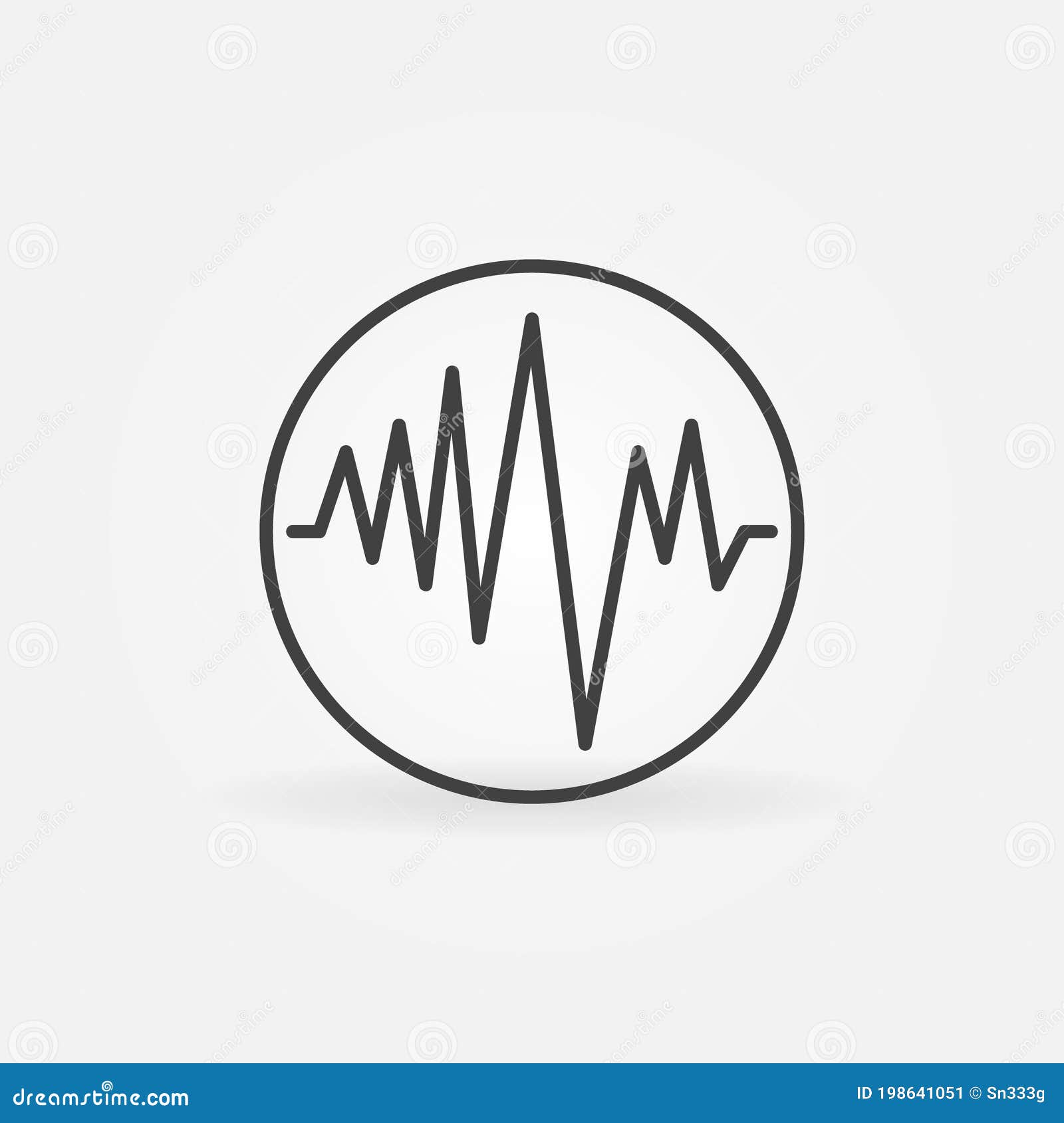 Sound Wave in Circle Outline Vector Concept Icon Stock Vector ...