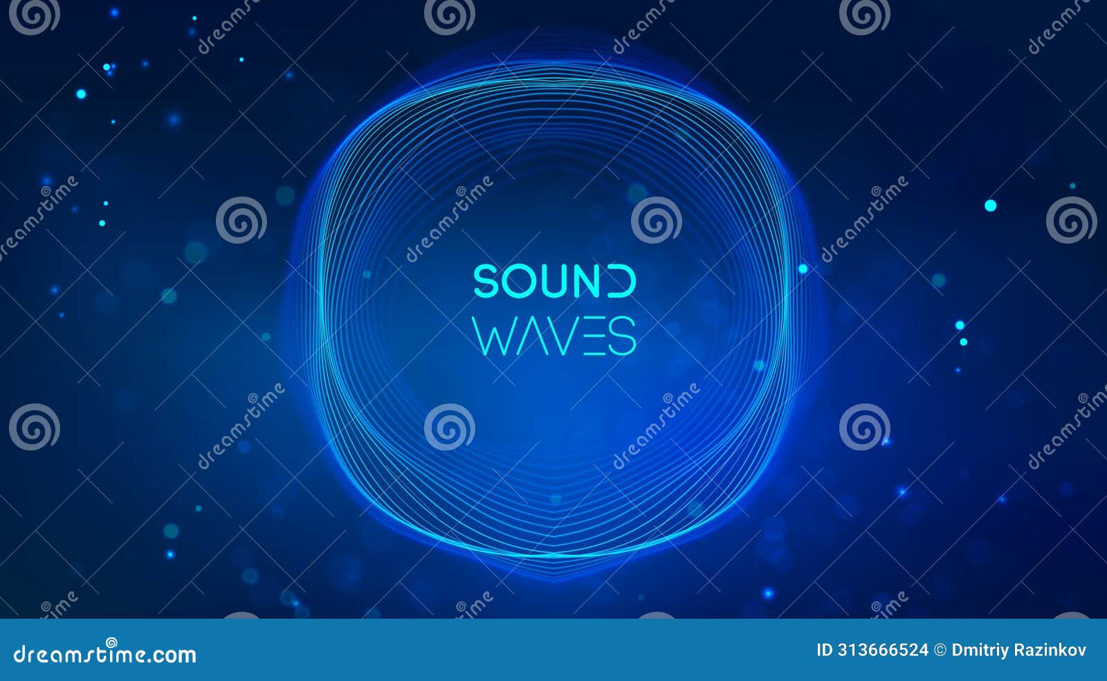 Sound Wave Circle Visualization on Blue Background. Stock Vector ...