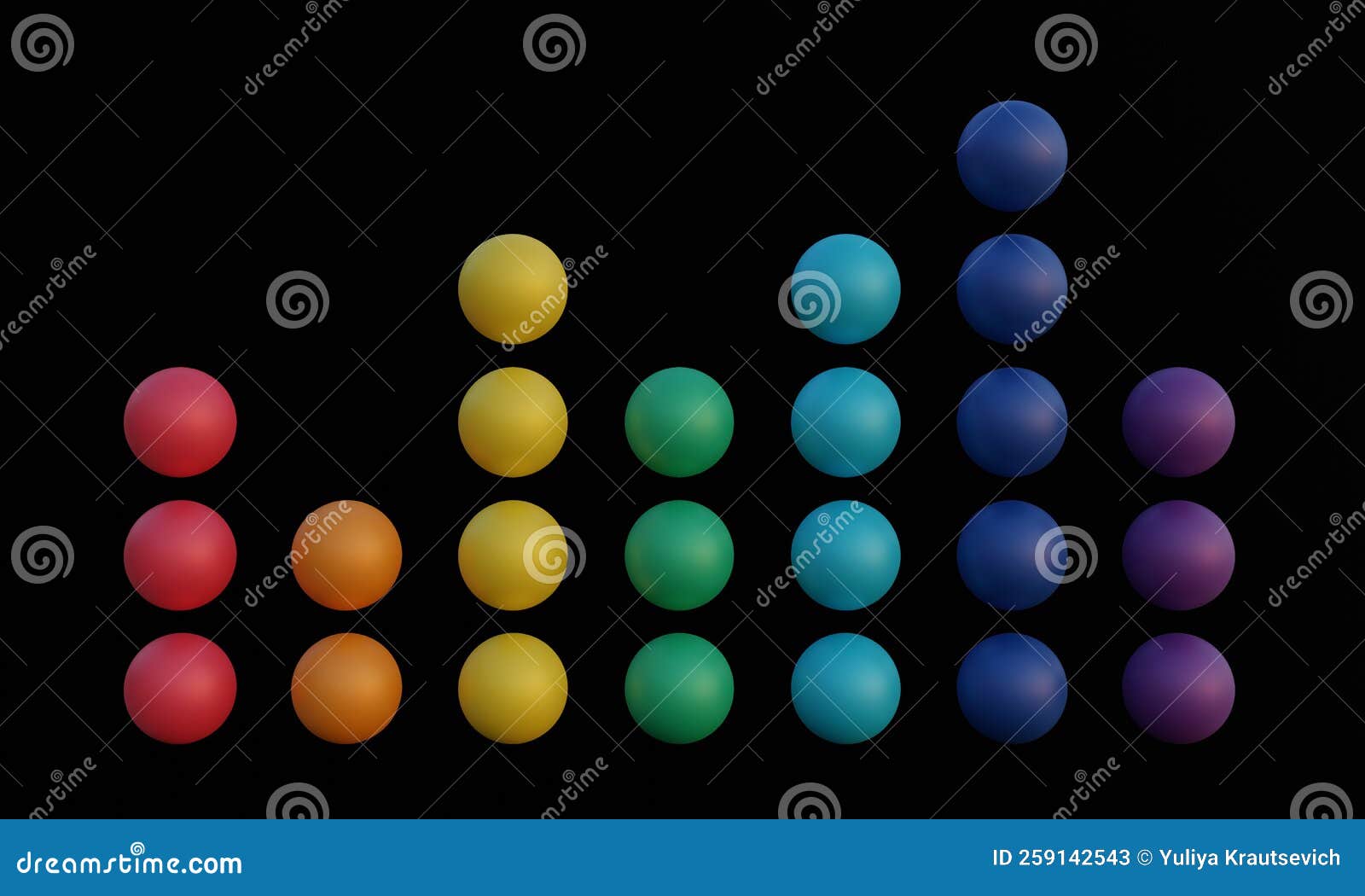 Sound Wave. 3d Illustration of a Rainbow Musical Equalizer Stock ...