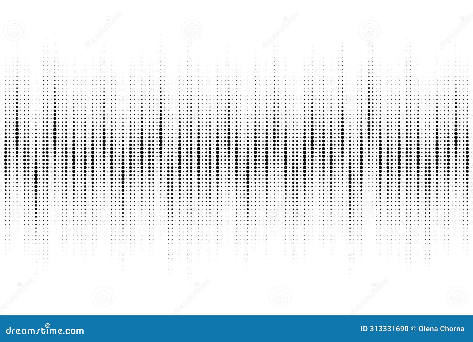 Sound Wave Dotted Pattern. Vector Music Halftone Background. Audio ...