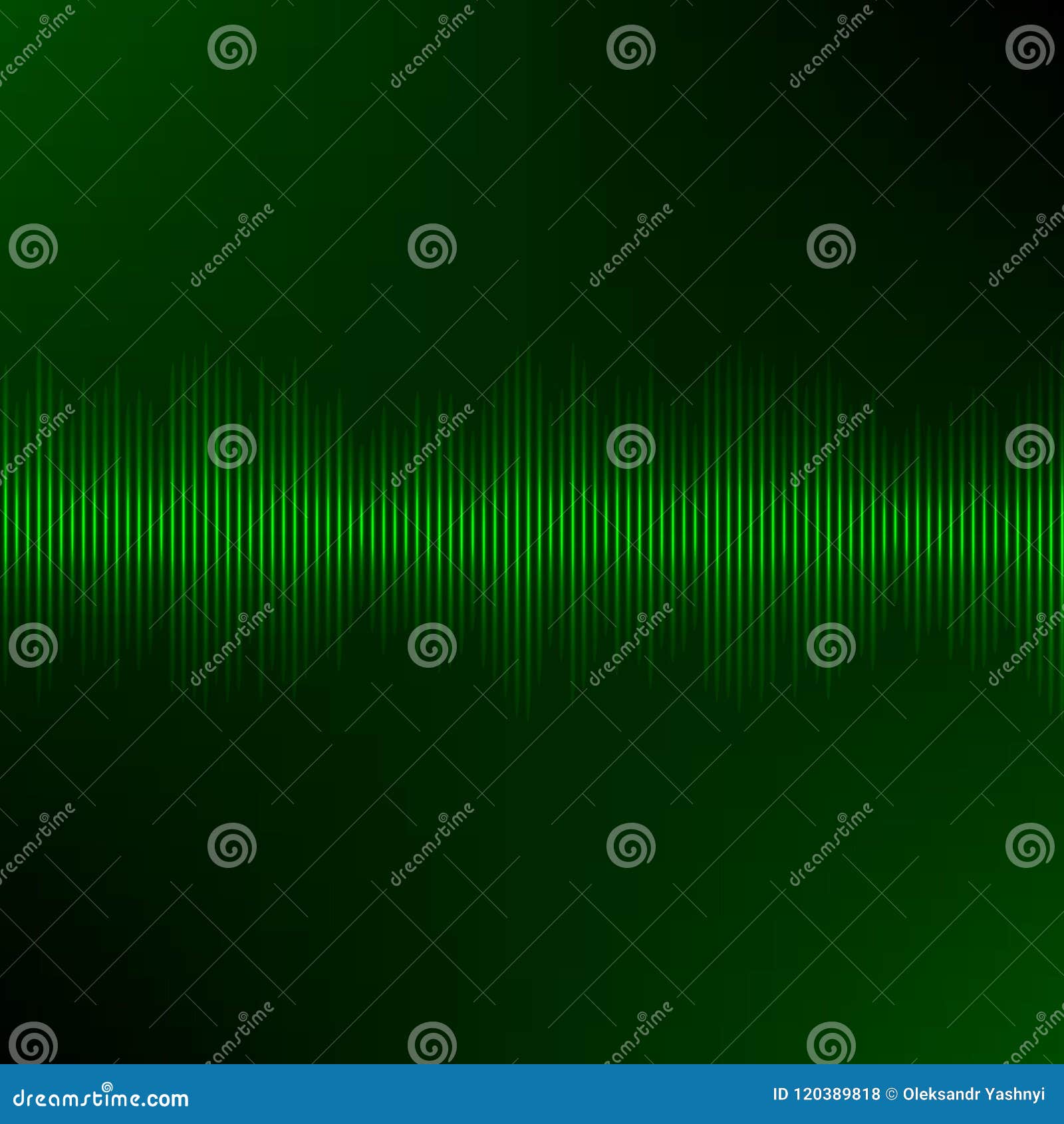 Sound Wave Equalizer with Green Dark Background Stock Vector ...