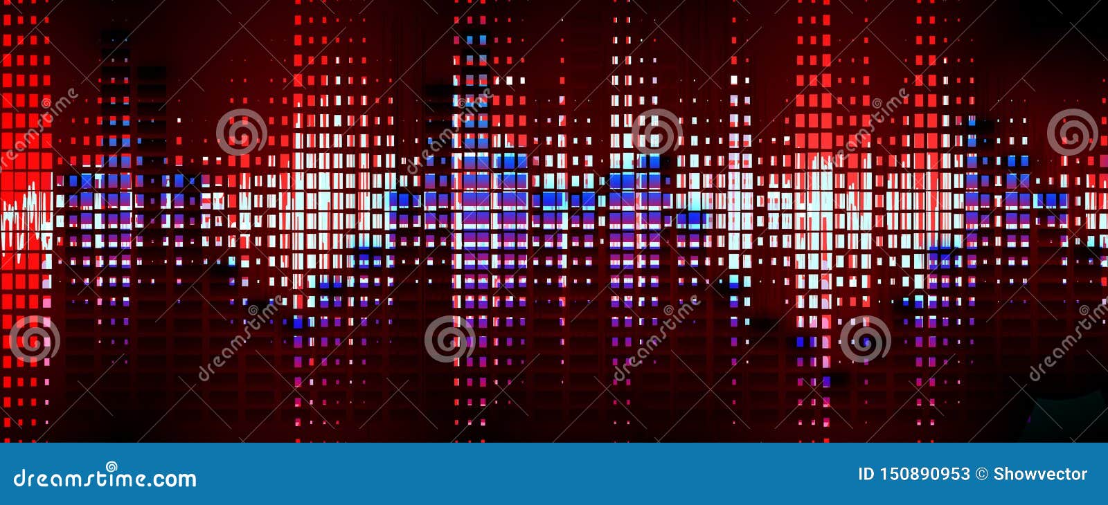 Sound Wave Equalizer Modern Illustration Of Halftone Music On A Dark