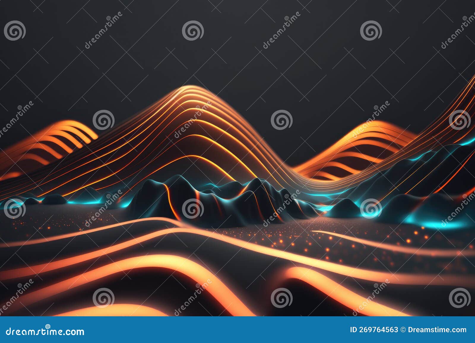 Sound Wave Equalizer Pattern Abstract Digital Waveform Stock