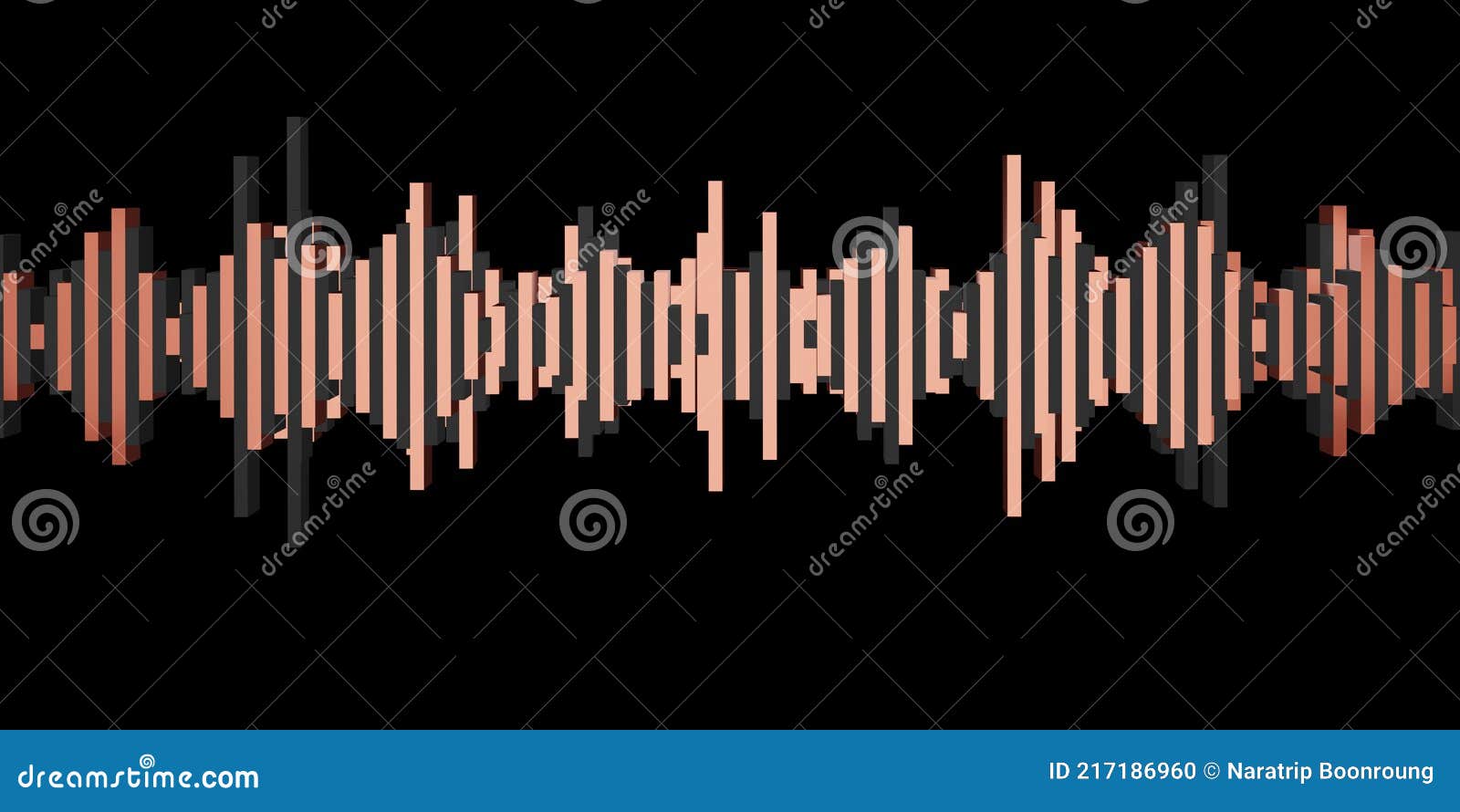Sound Wave Heart Wave 3d Illustration Stock Illustration - Illustration ...