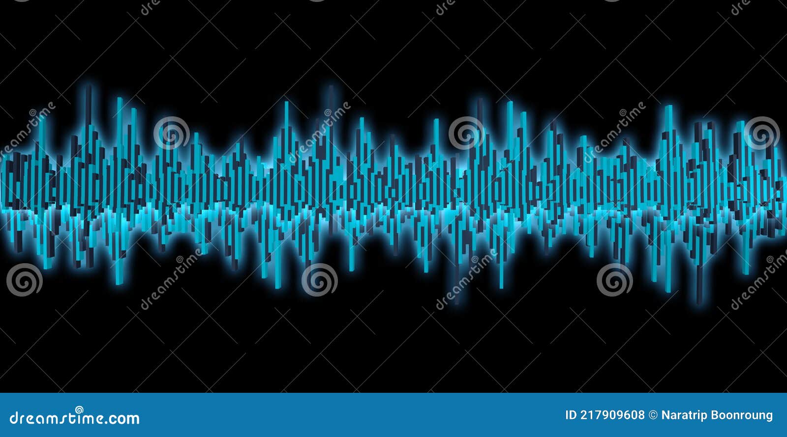 Sound Wave Heart Wave Graph Equalizer 3d Illustration Stock ...