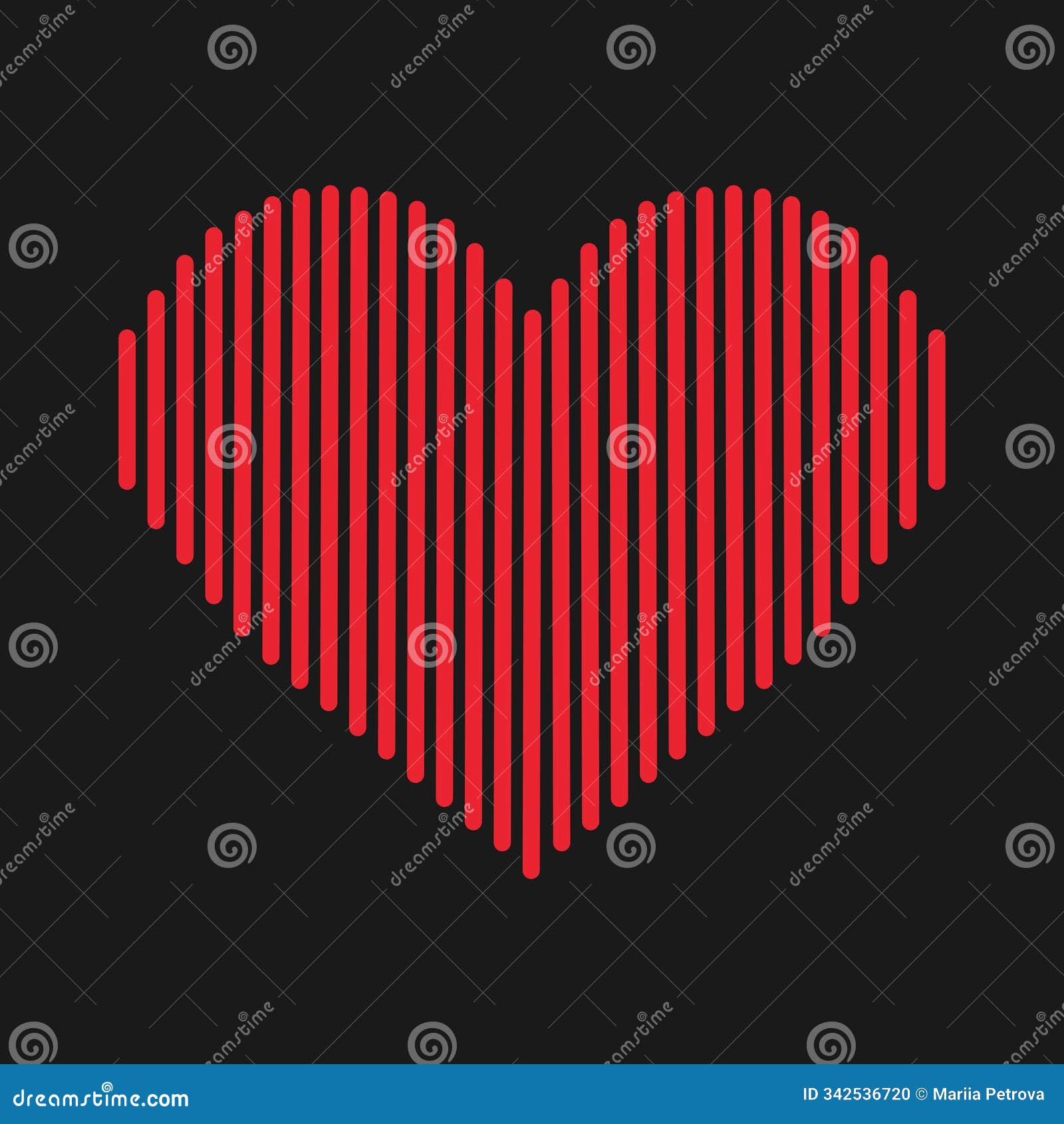 Sound Wave in Heart Shape on Black Background. Music Equalizer Stock ...