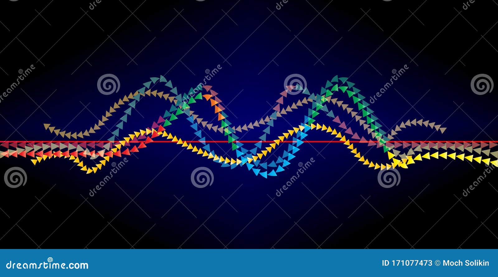Sound Wave Icon with a Colorful Triangle Shape Stock Vector ...