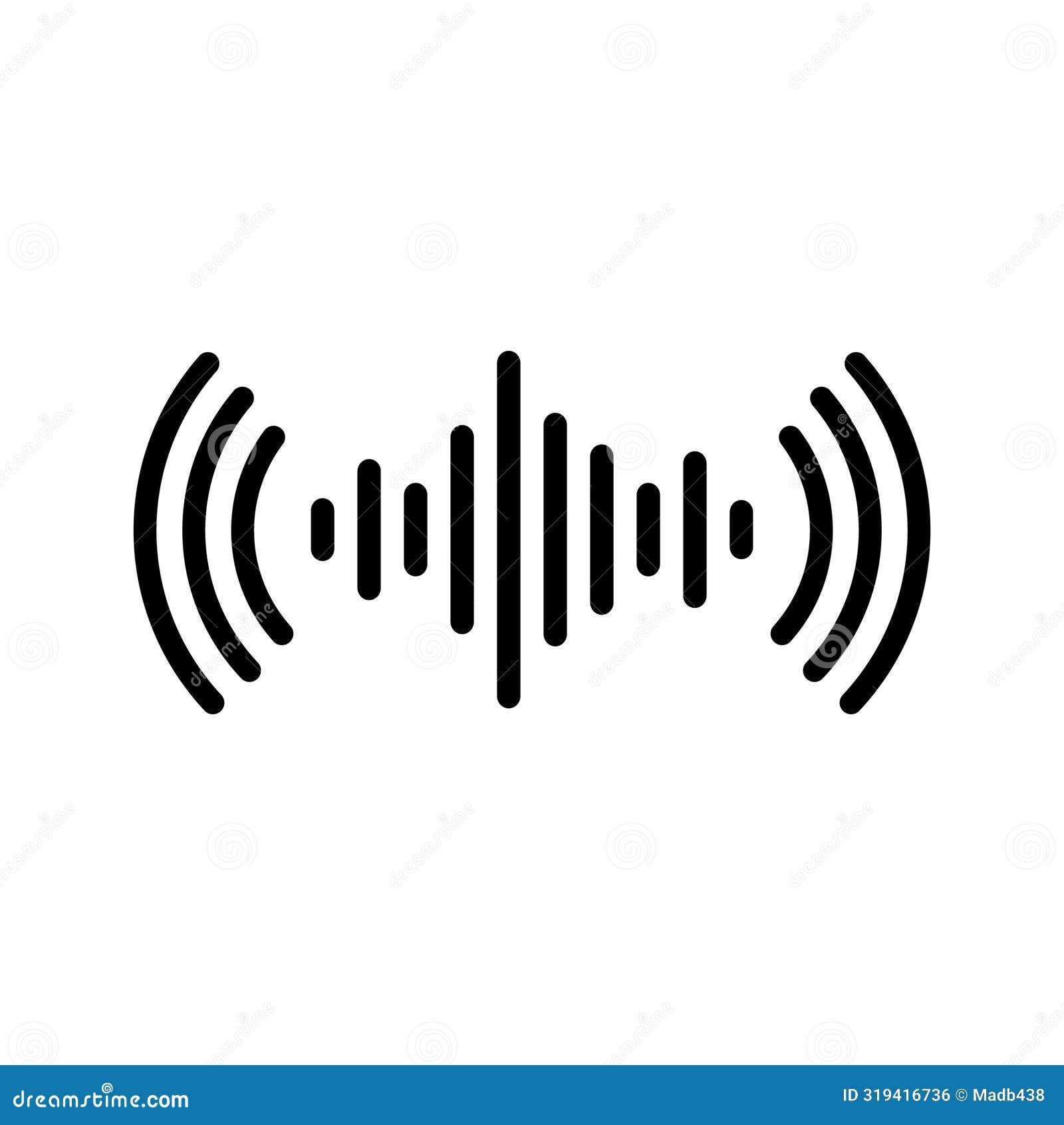 Sound Wave Icon in Linear Style. Vector. Stock Vector - Illustration of ...