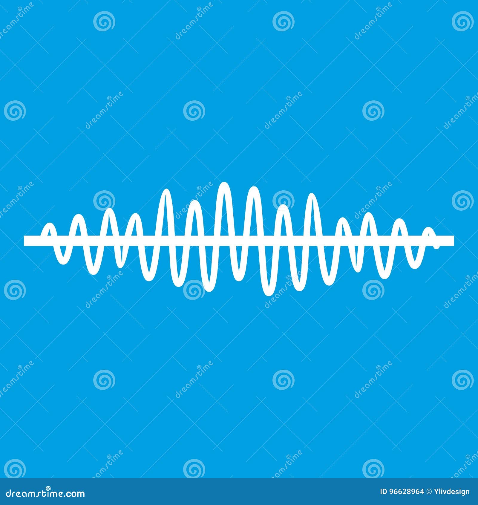 Sound wave icon white stock vector. Illustration of abstract - 96628964