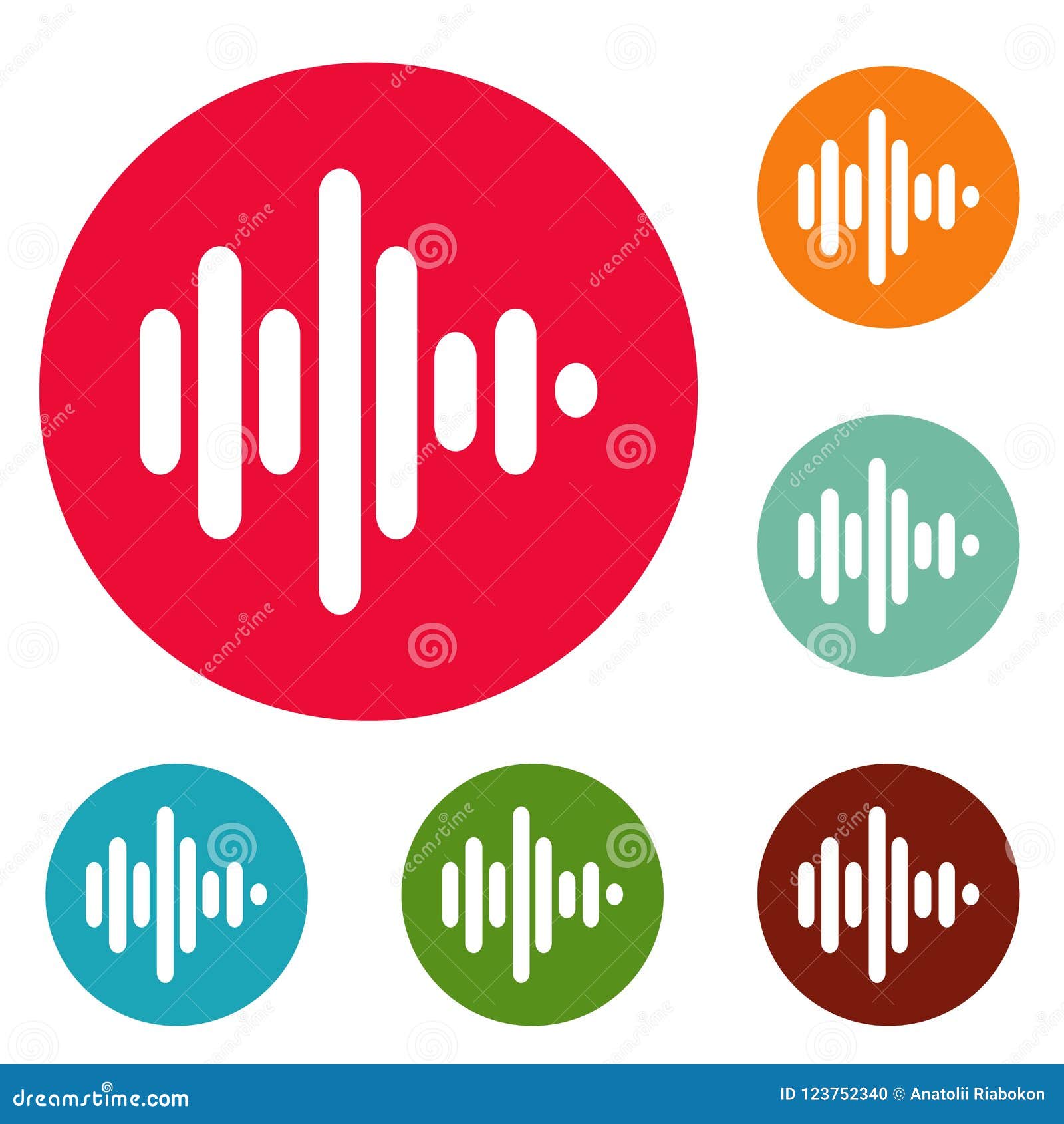 Sound Wave Icons Circle Set Stock Illustration - Illustration of dance ...