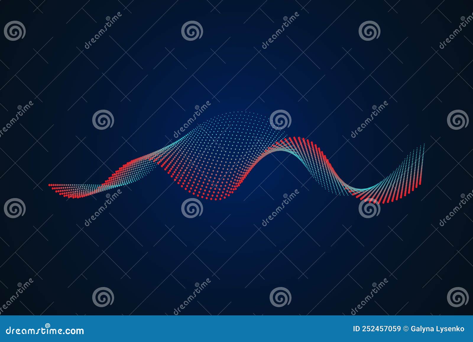 Sound Wave Illustration on a Dark Background. Abstract Blue Digital ...