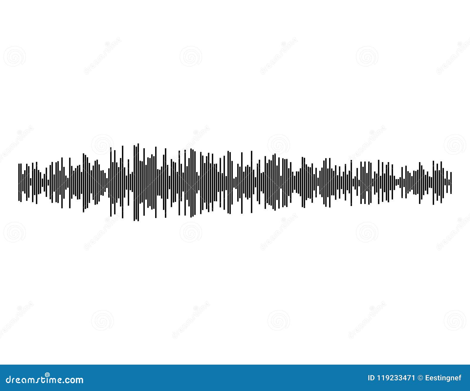 Sound Wave. Isolated on White Background. Vector Illustration. Stock ...