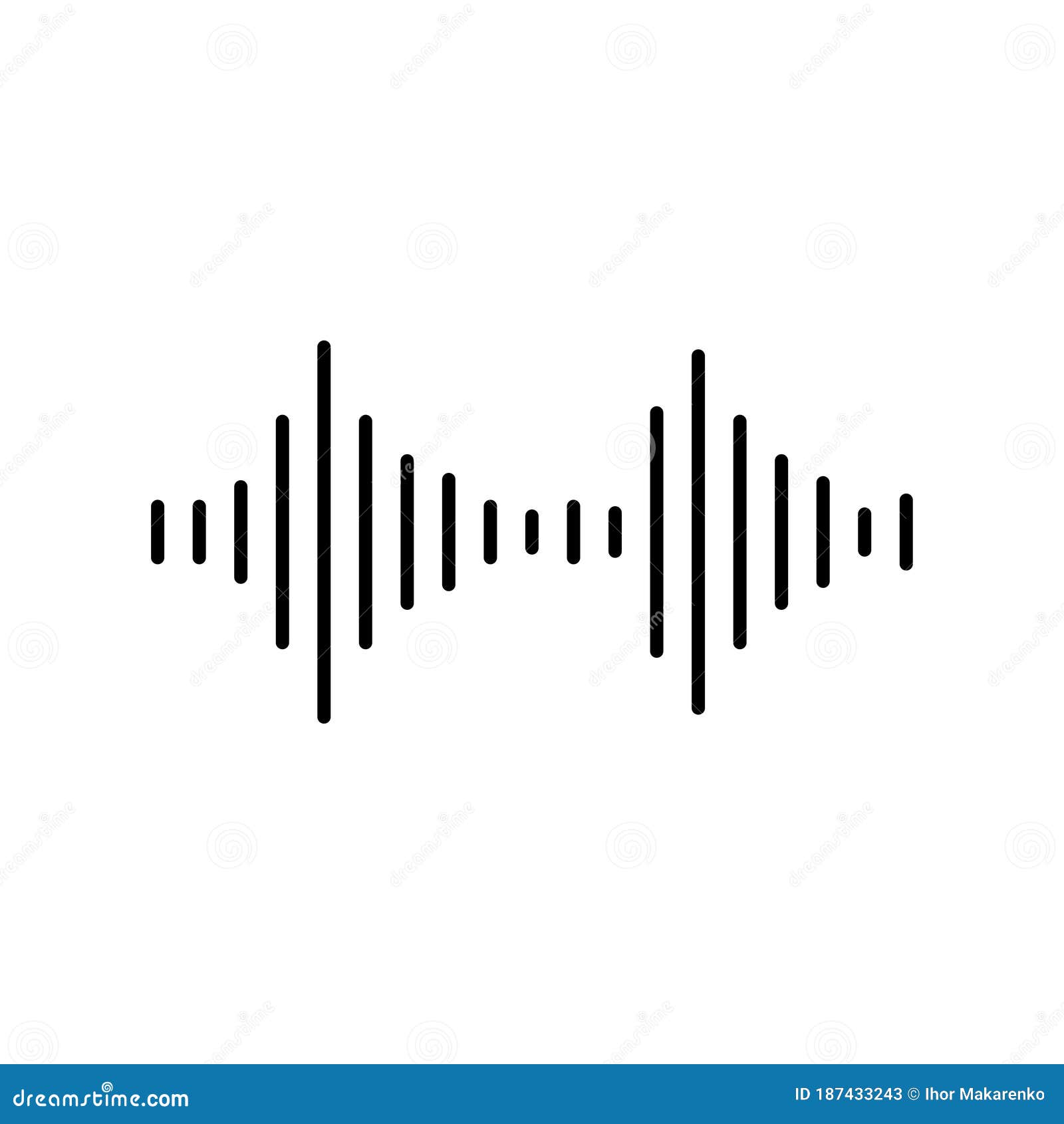 Sound Wave Line Icon on White Background Stock Illustration ...