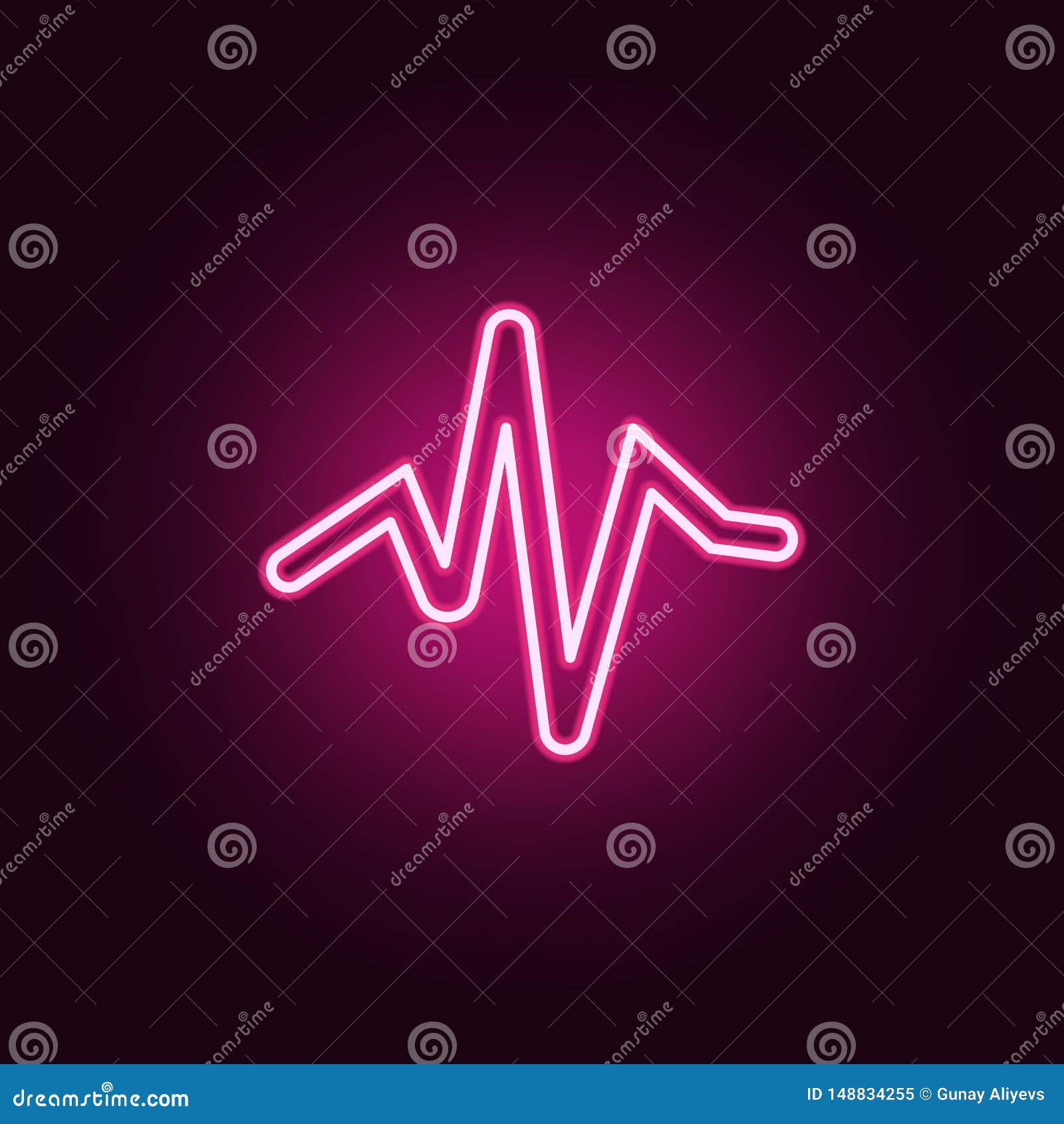 Sound Wave Neon Icon. Elements of Web Set Stock Illustration ...