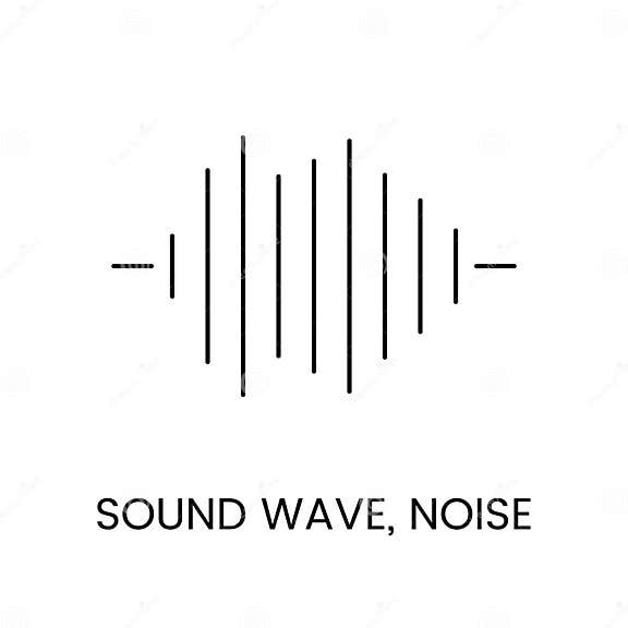 Sound Wave or Noise in Vector Line Icon. Stock Vector - Illustration of ...