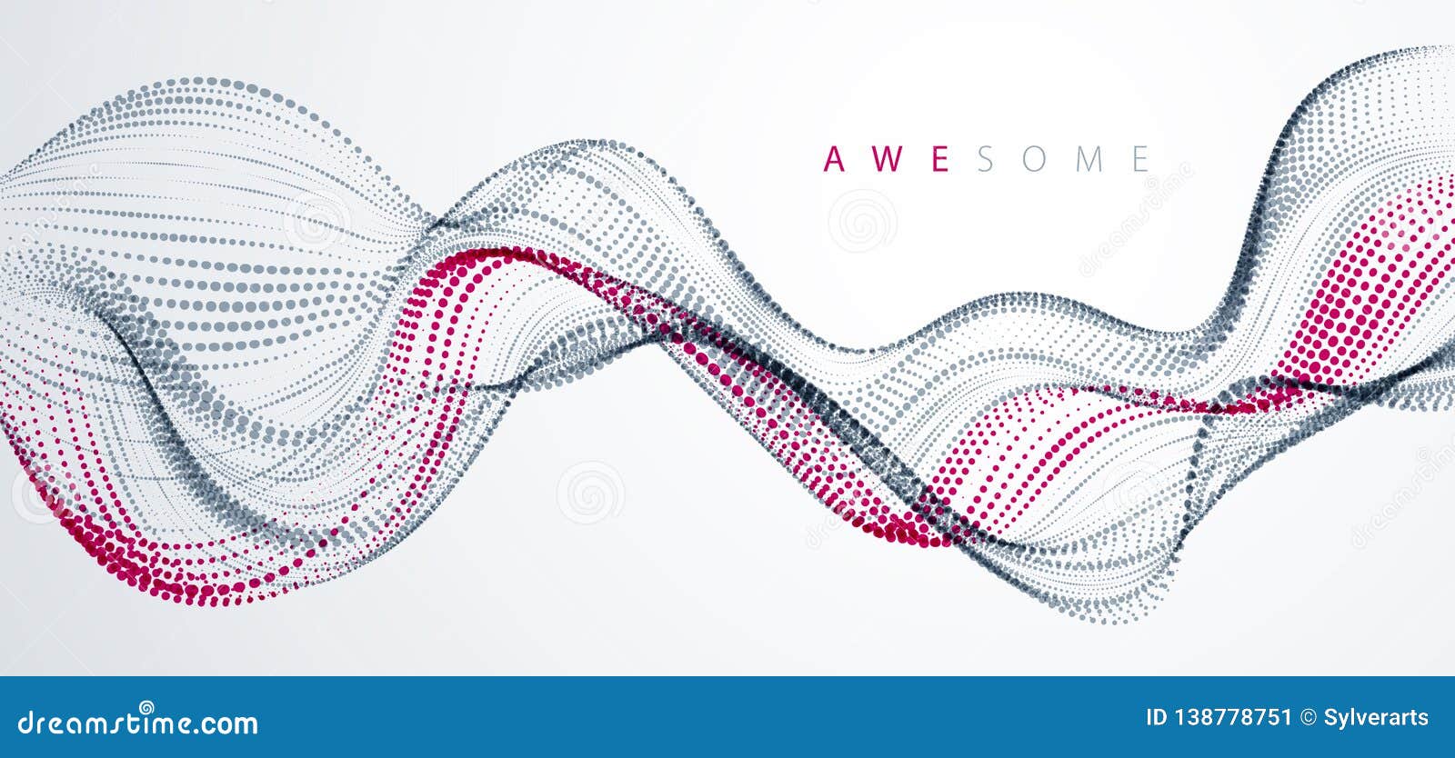 Sound Wave, Particles Flow, Effect in Motion. Dynamic Vector Abstract ...