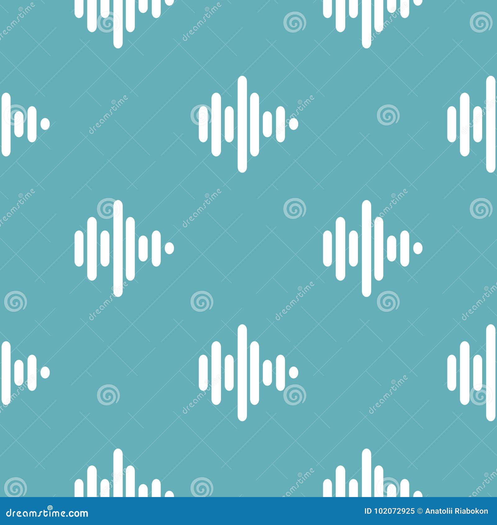Sound Wave Pattern Seamless Blue Stock Vector - Illustration of ...