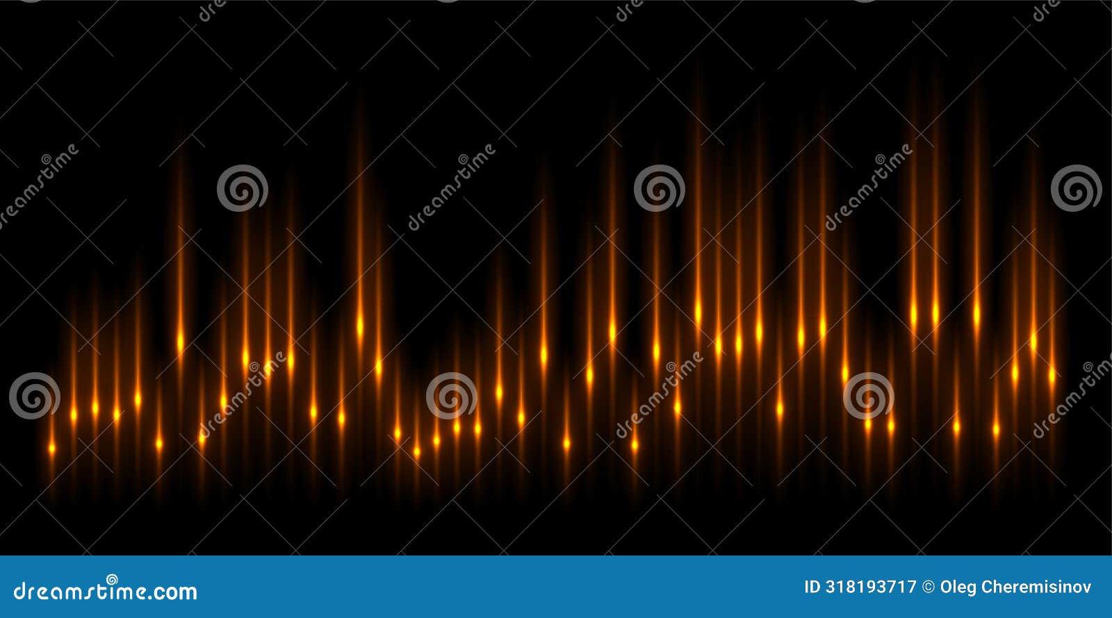 Sound Wave Pulse With Frequency Lines And Glow Light Effect, Spectrum ...