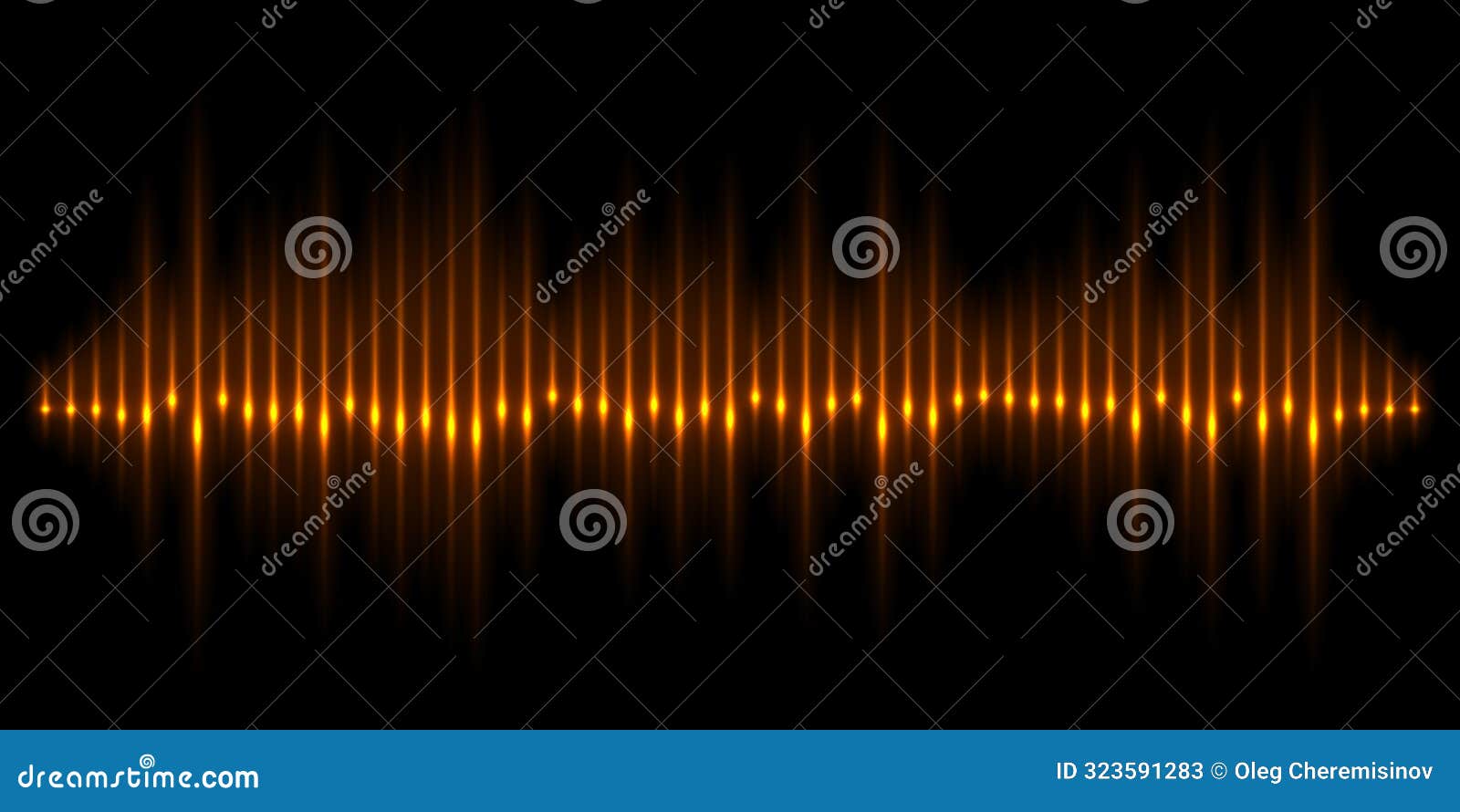 Sound Wave Pulse With Frequency Lines And Glow Light Effect Vector ...