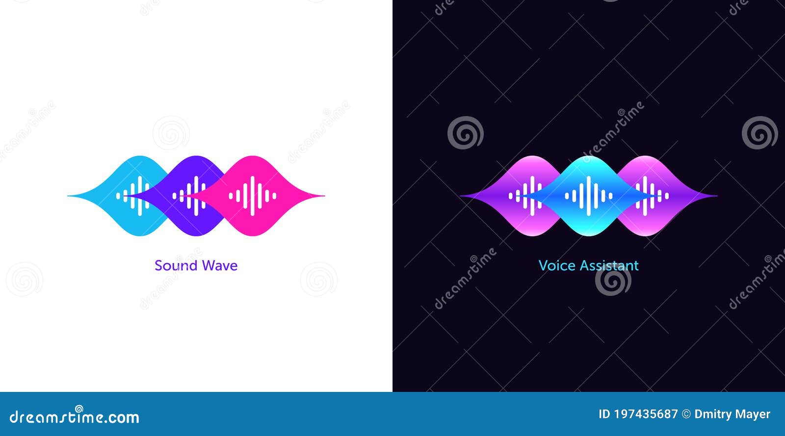 Sound Wave Shape for Voice Assistant. Abstract Wave, Voice Recognition ...