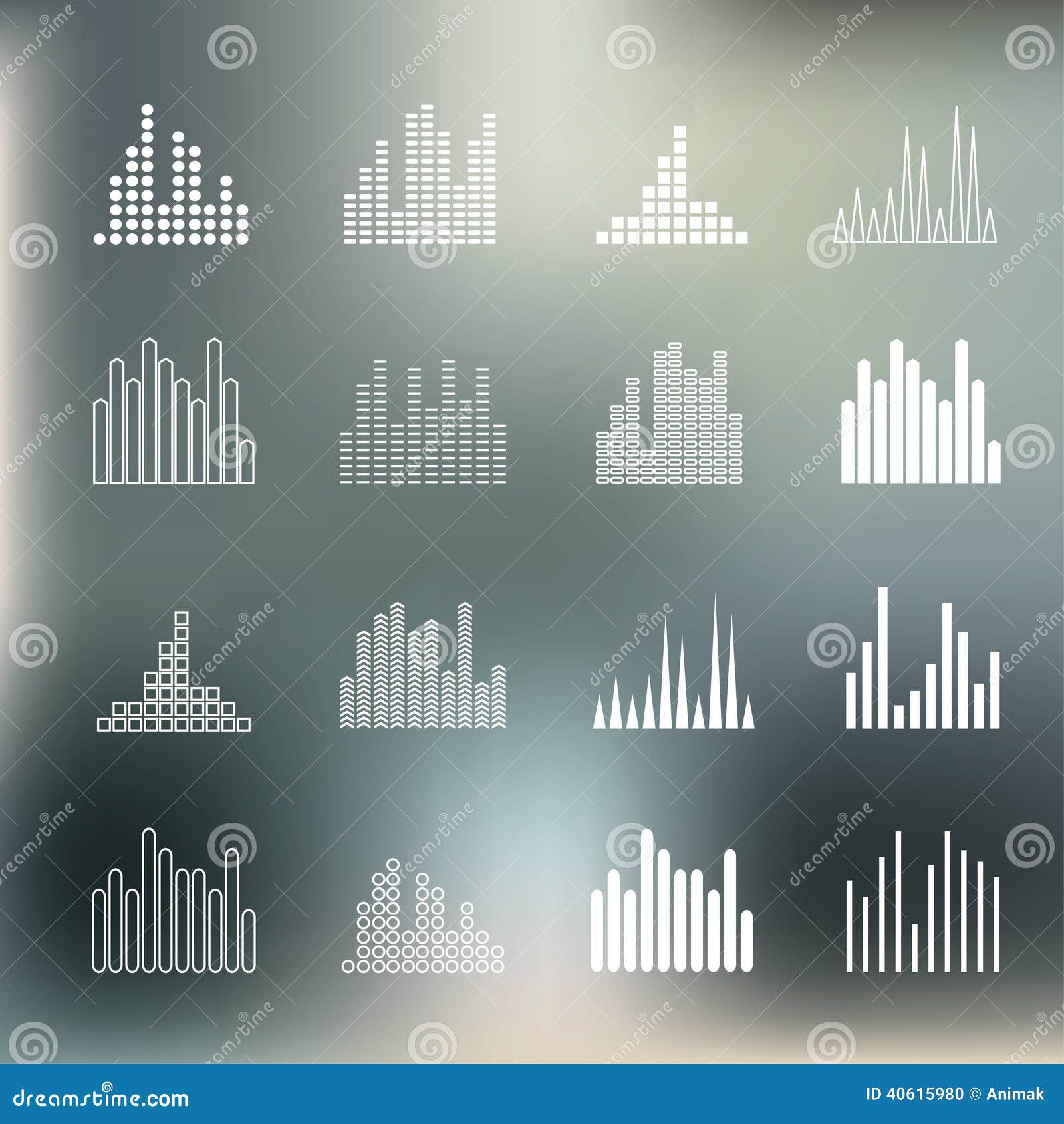 Sound Wave Shapes on Blur Background. Stock Vector - Illustration of ...
