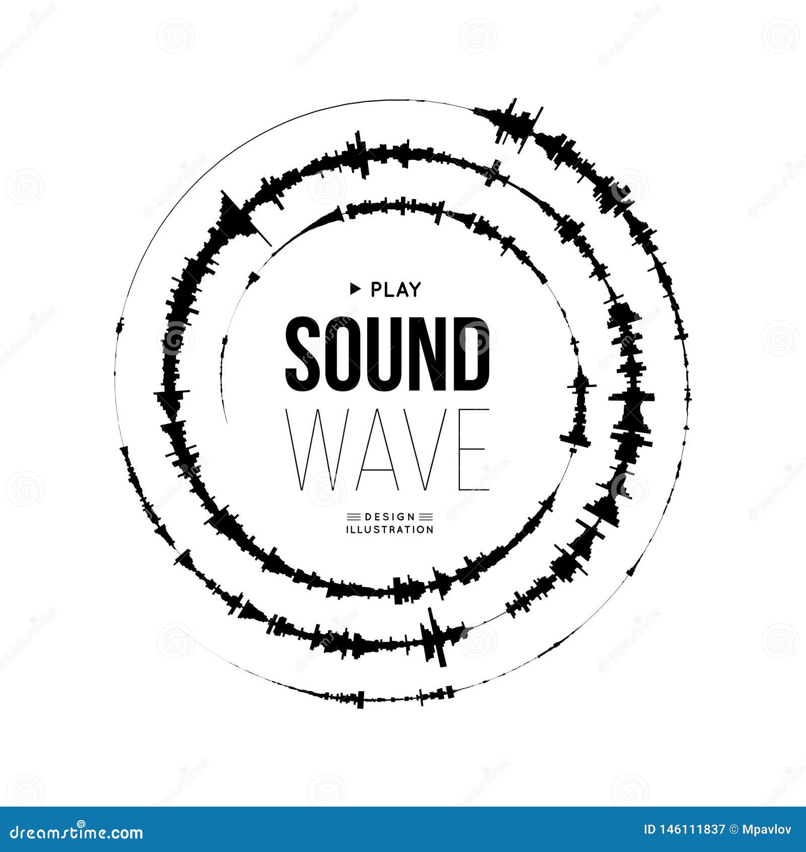 Sound Wave Spiral Form. Vector Illustration on White Background Stock ...