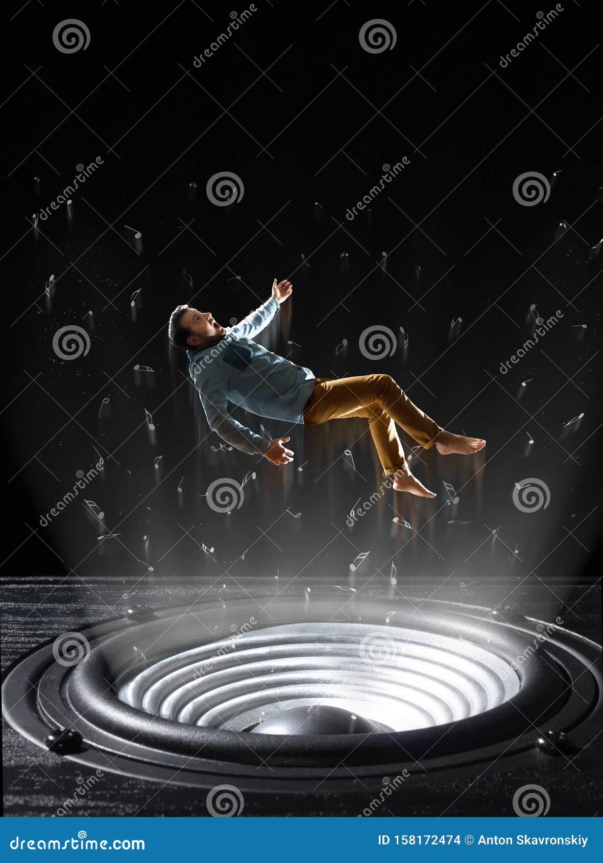 Powerful sound wave. stock photo. Image of club, listening - 158172474